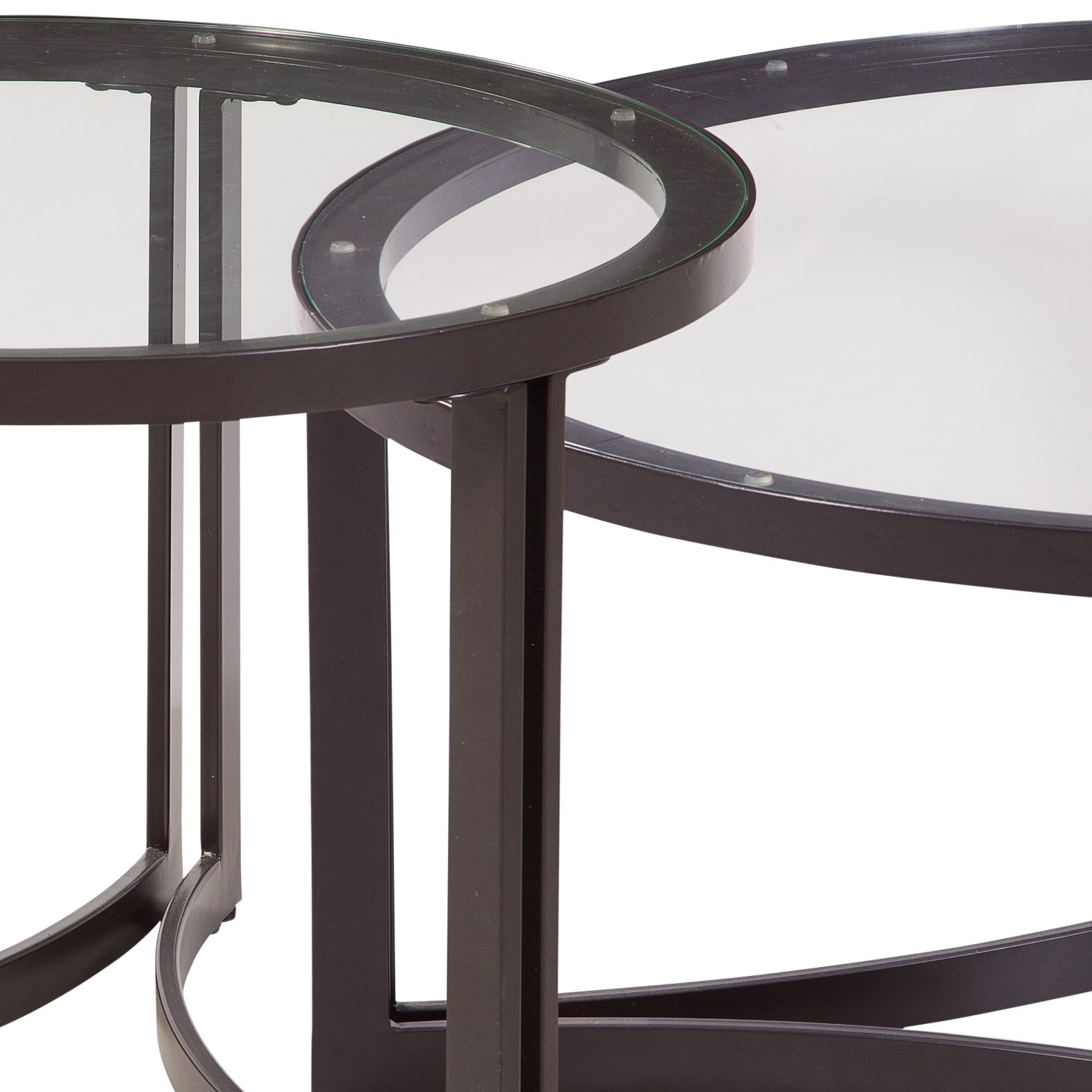 Trucco Round Bronze Metal and Glass Nesting Cocktail Table - #5690D ...