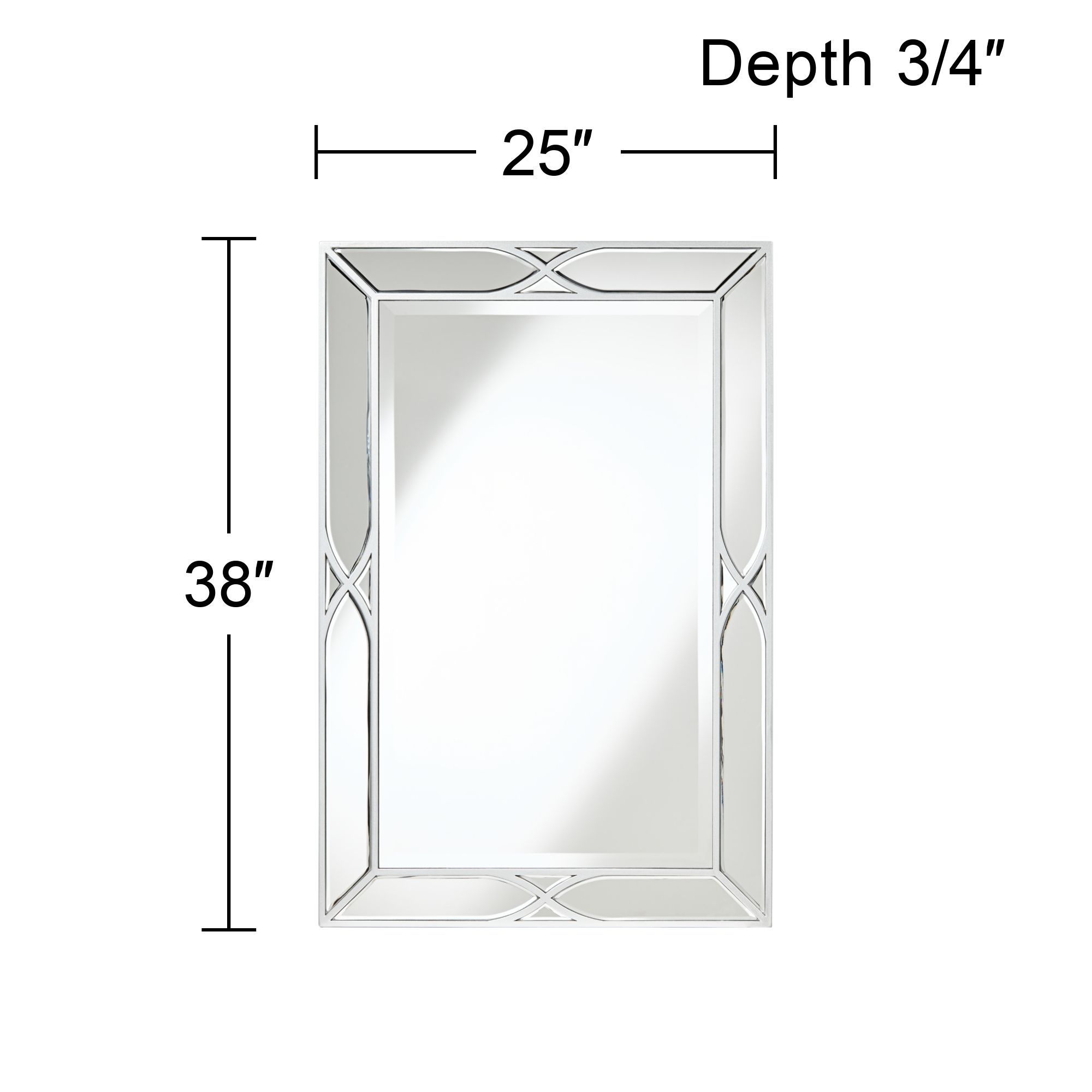 Tryon Silver 25" x 38" Beveled Wall Mirror - #8J269 | Lamps Plus