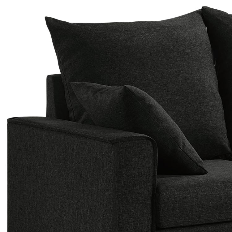 Tully 74" Wide Black Fabric L-Shaped Sectional - #7587E | Lamps Plus