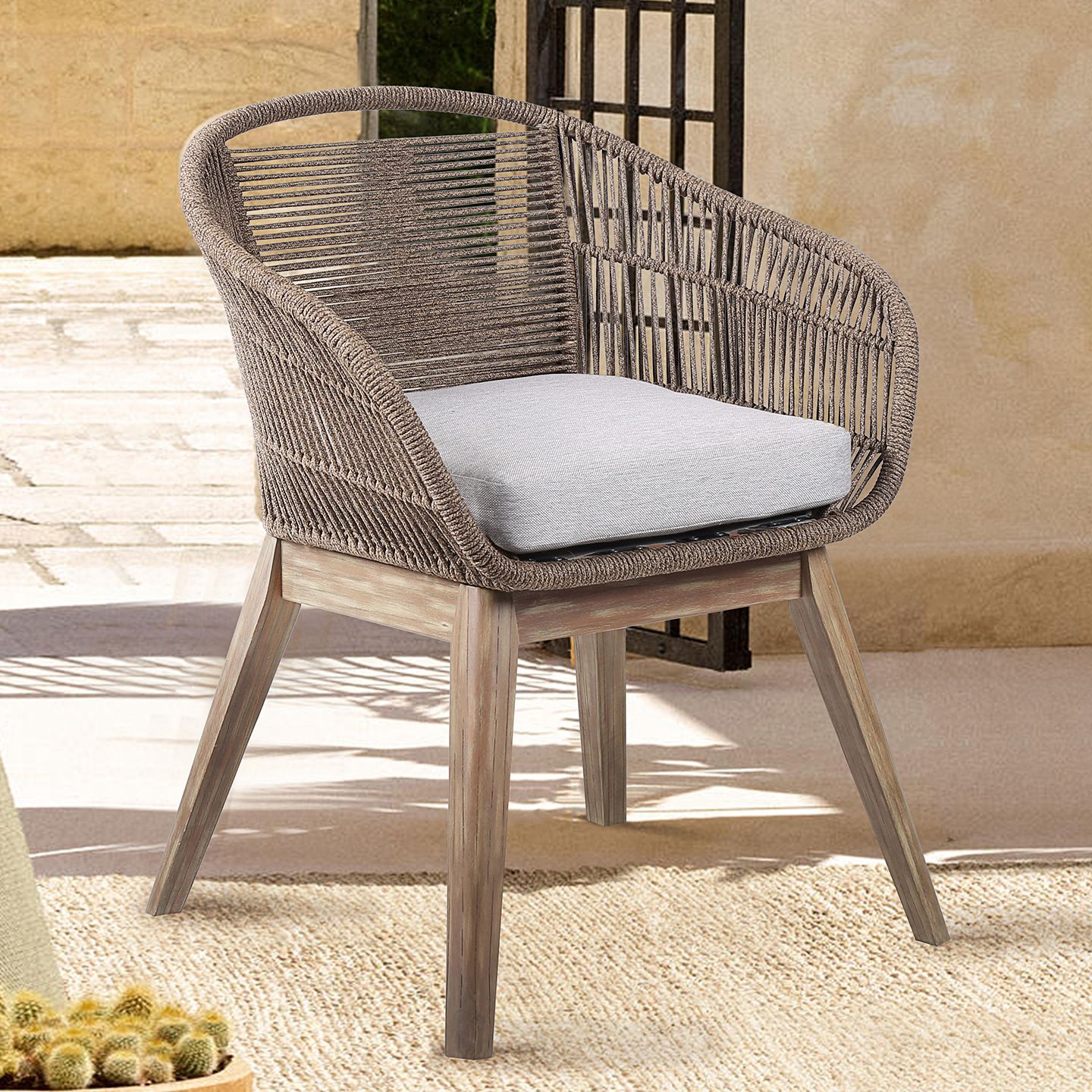 Outdoor dining chair rope store