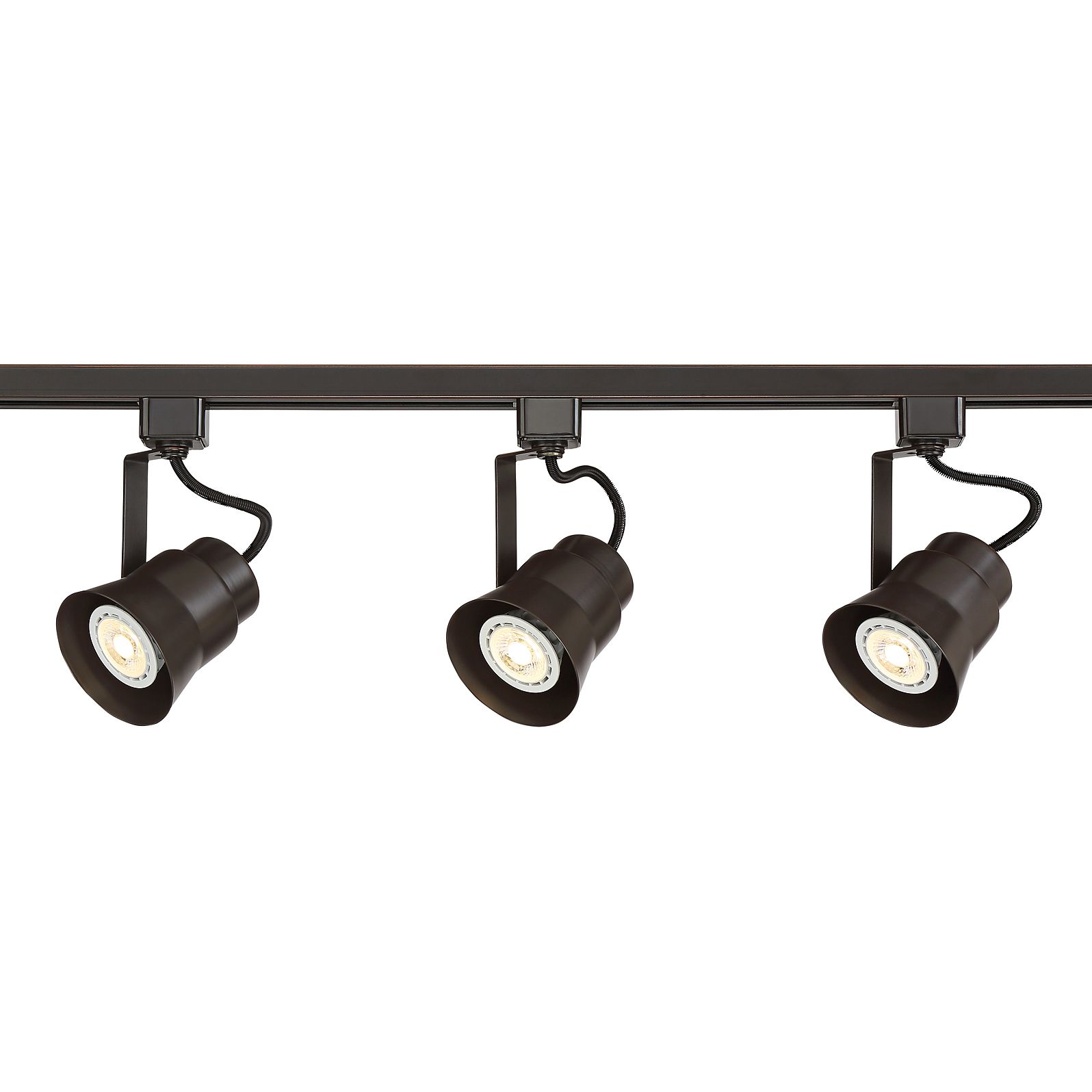 Two Pro Track Linear 3-Light Bronze LED Track Kits w/Connector - #45N62 ...
