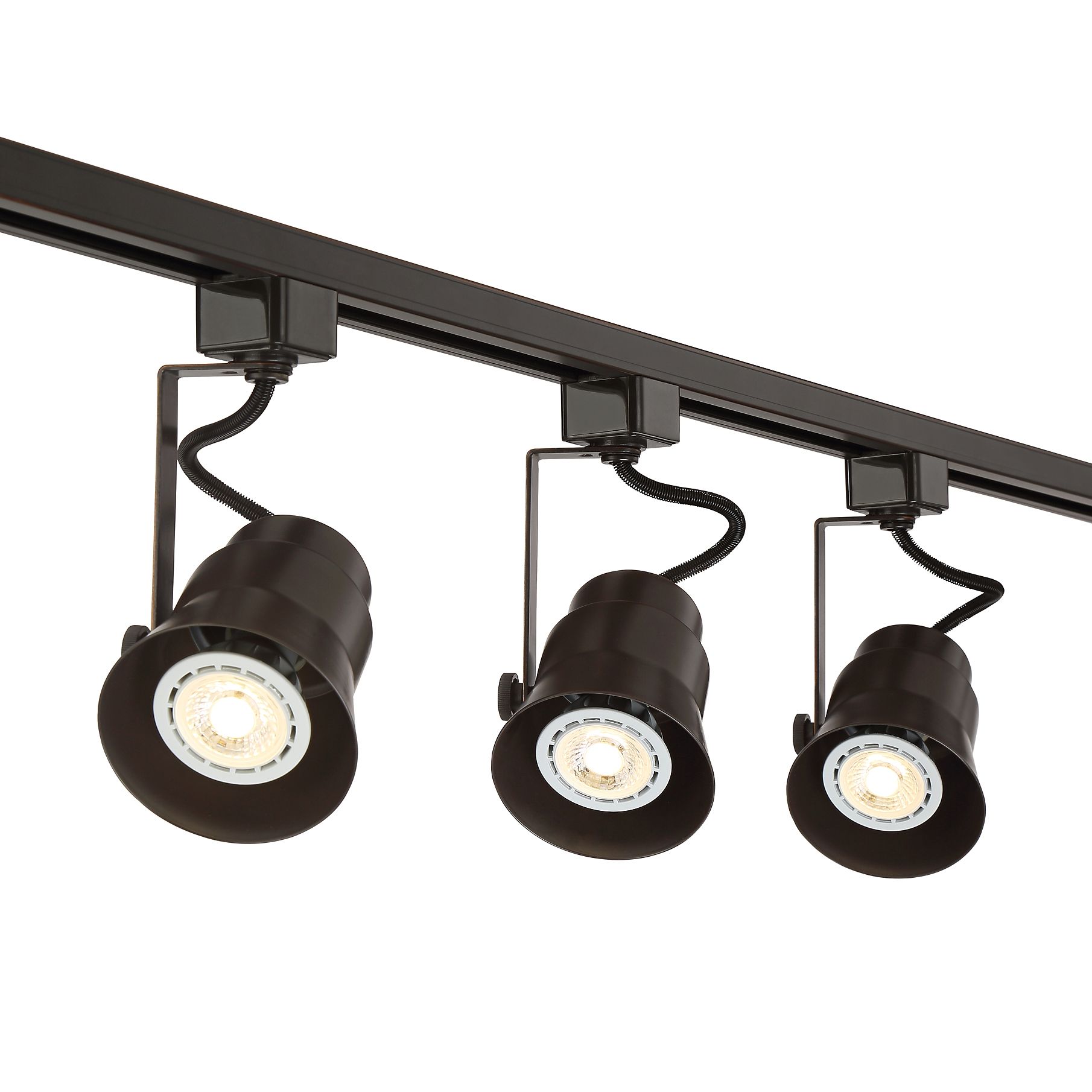 Two Pro Track Linear 3-Light Bronze LED Track Kits w/Connector - #45N62 ...