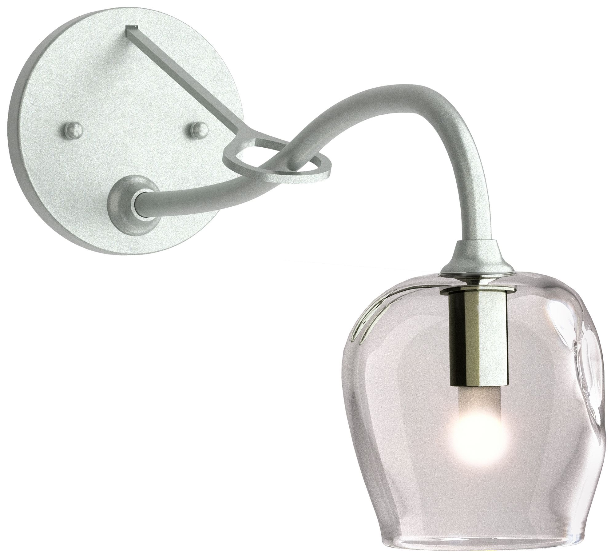 Ume 10.2" High Vintage Platinum Long-Arm Sconce With Cool Grey Glass S ...