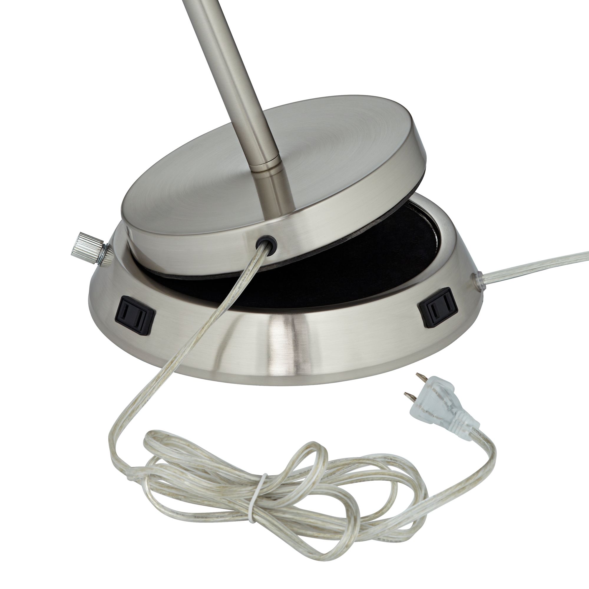 Universal USB-Outlet Nickel Lamp Base with Dimmer - #79V95 | Lamps Plus