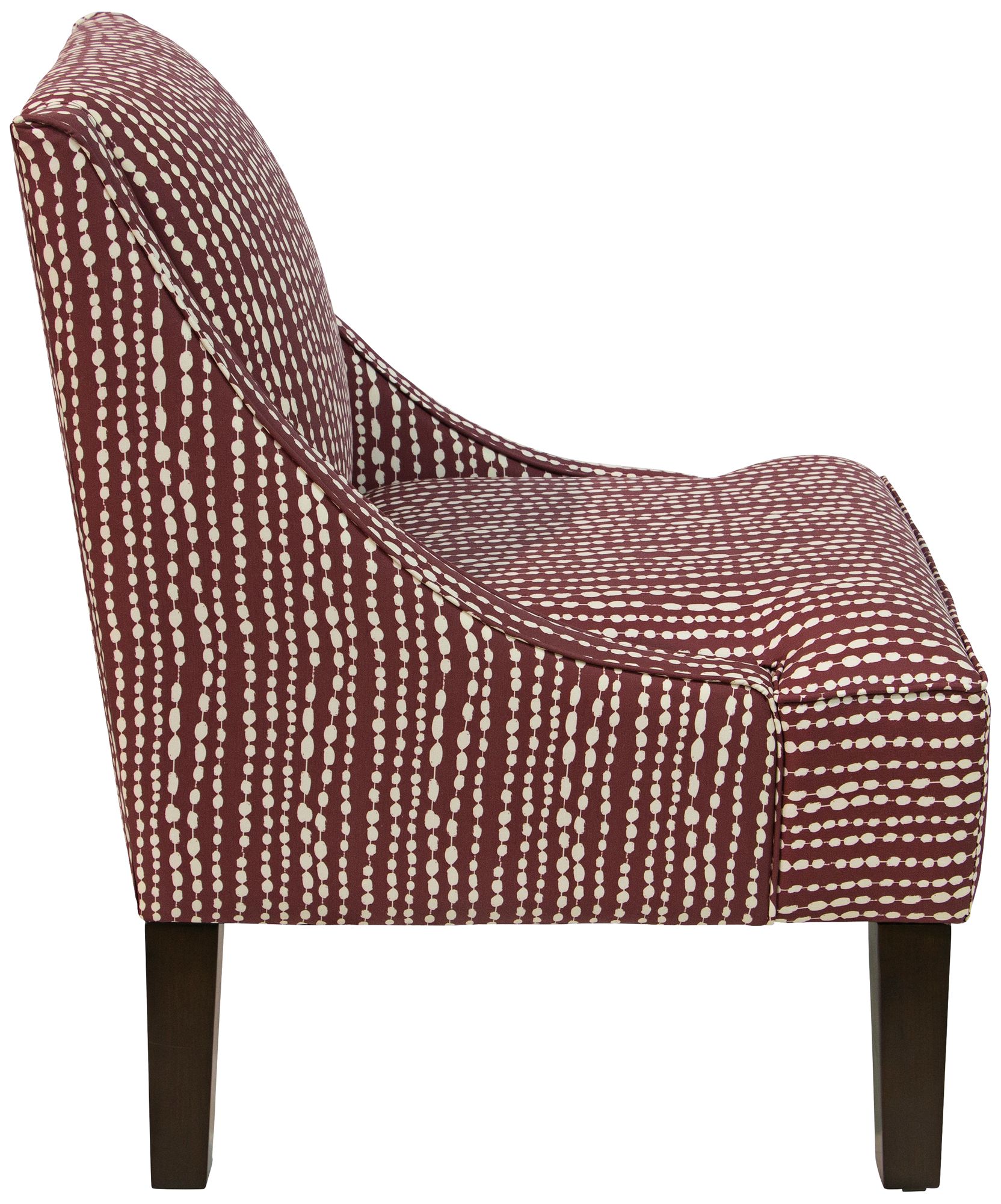 Uptown Line Dot Holiday Red Fabric Swoop Armchair - #12R65 | Lamps Plus