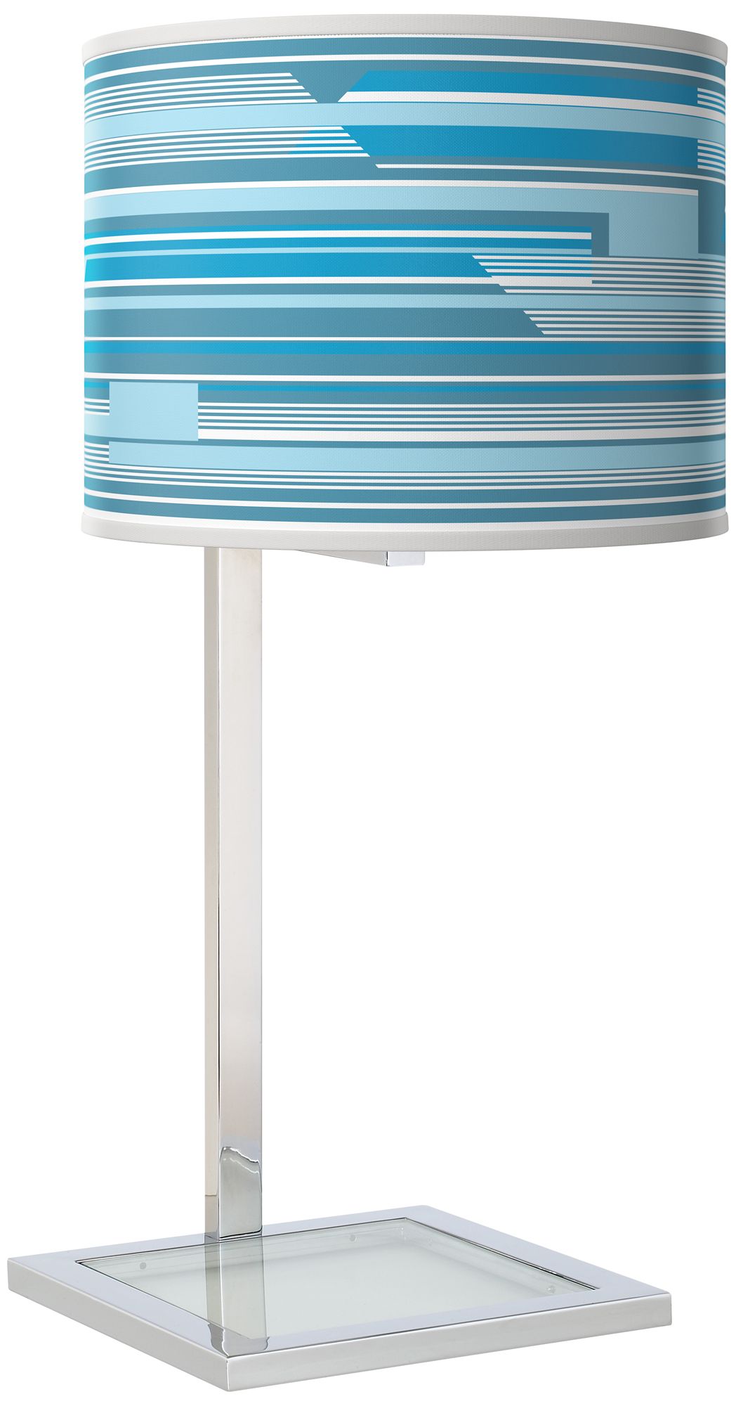 Urban Stripes Glass Inset Table Lamp - #656Y8 | Lamps Plus