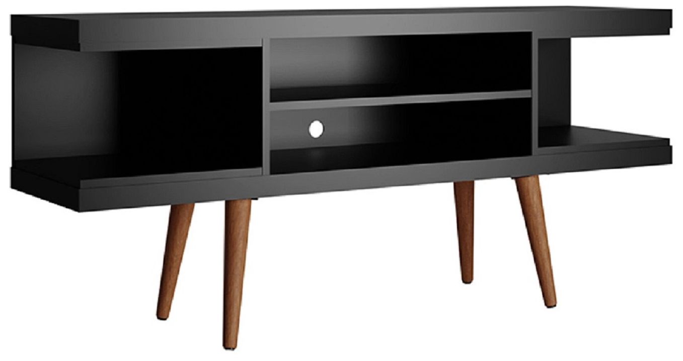Utopia 53 1/4" Wide Matte Black Wood 4-Shelf TV Stand - #288H2 | Lamps Plus