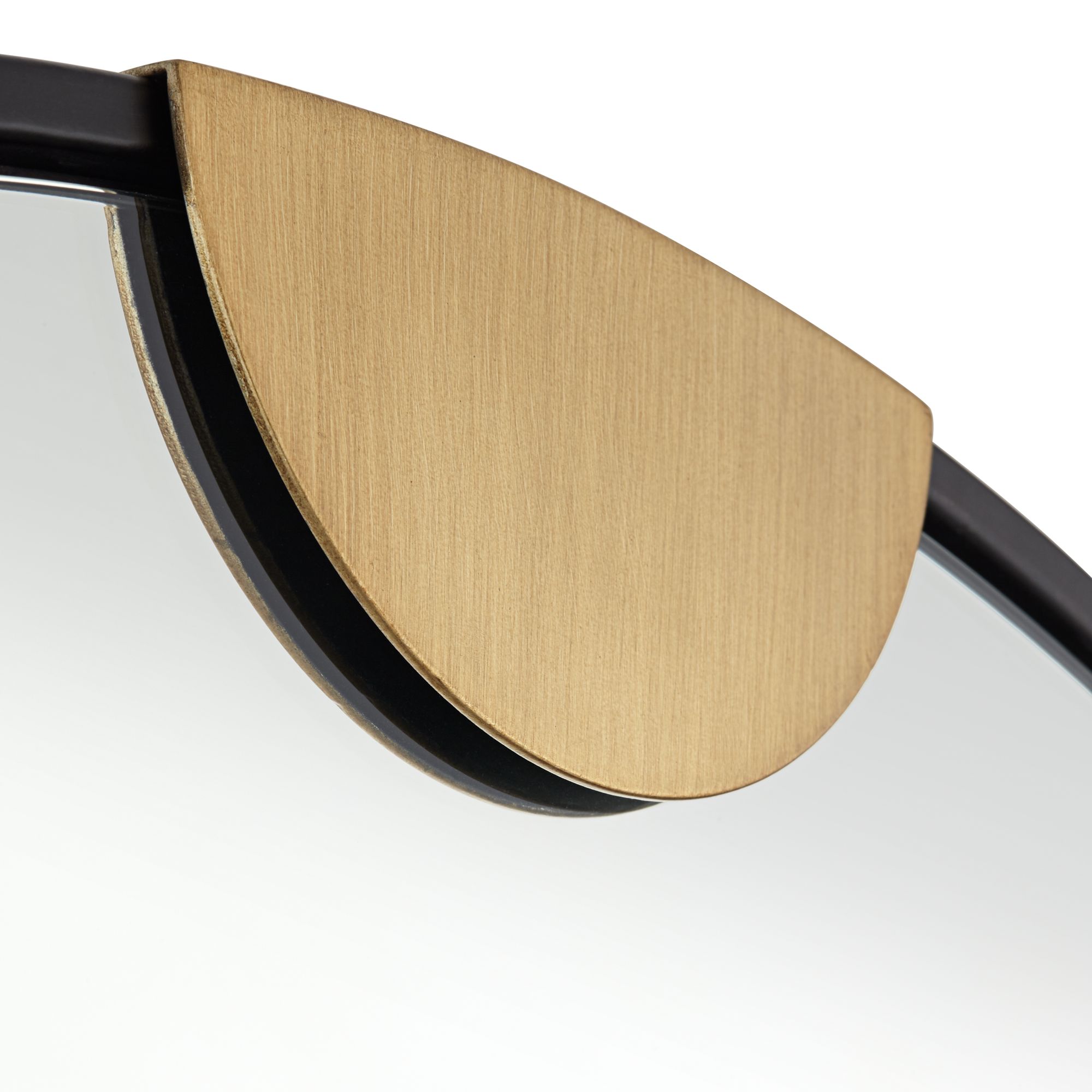 Uttermost Demia Matte Black Bronze and Gold 34" Round Wall Mirror ...