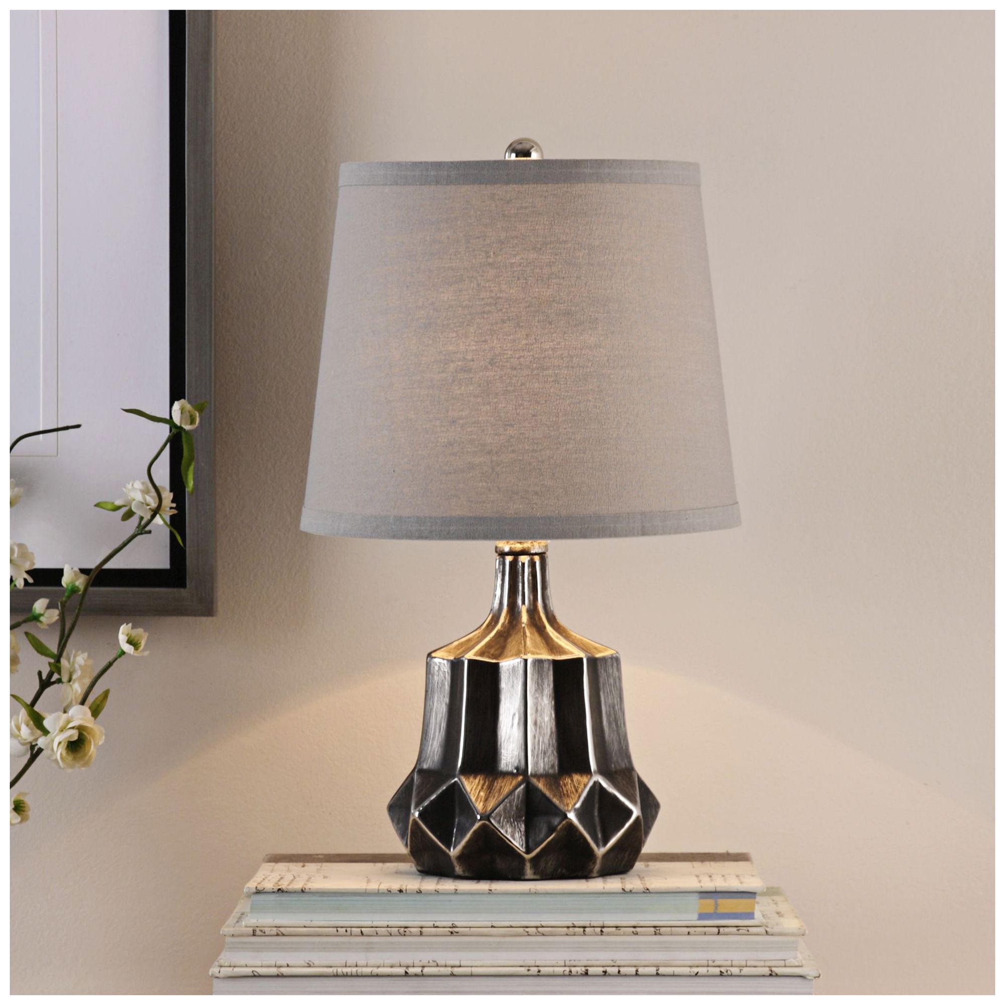 Uttermost Felice Charcoal Metallic 18" High Table Lamp - #13Y68 | Lamps ...
