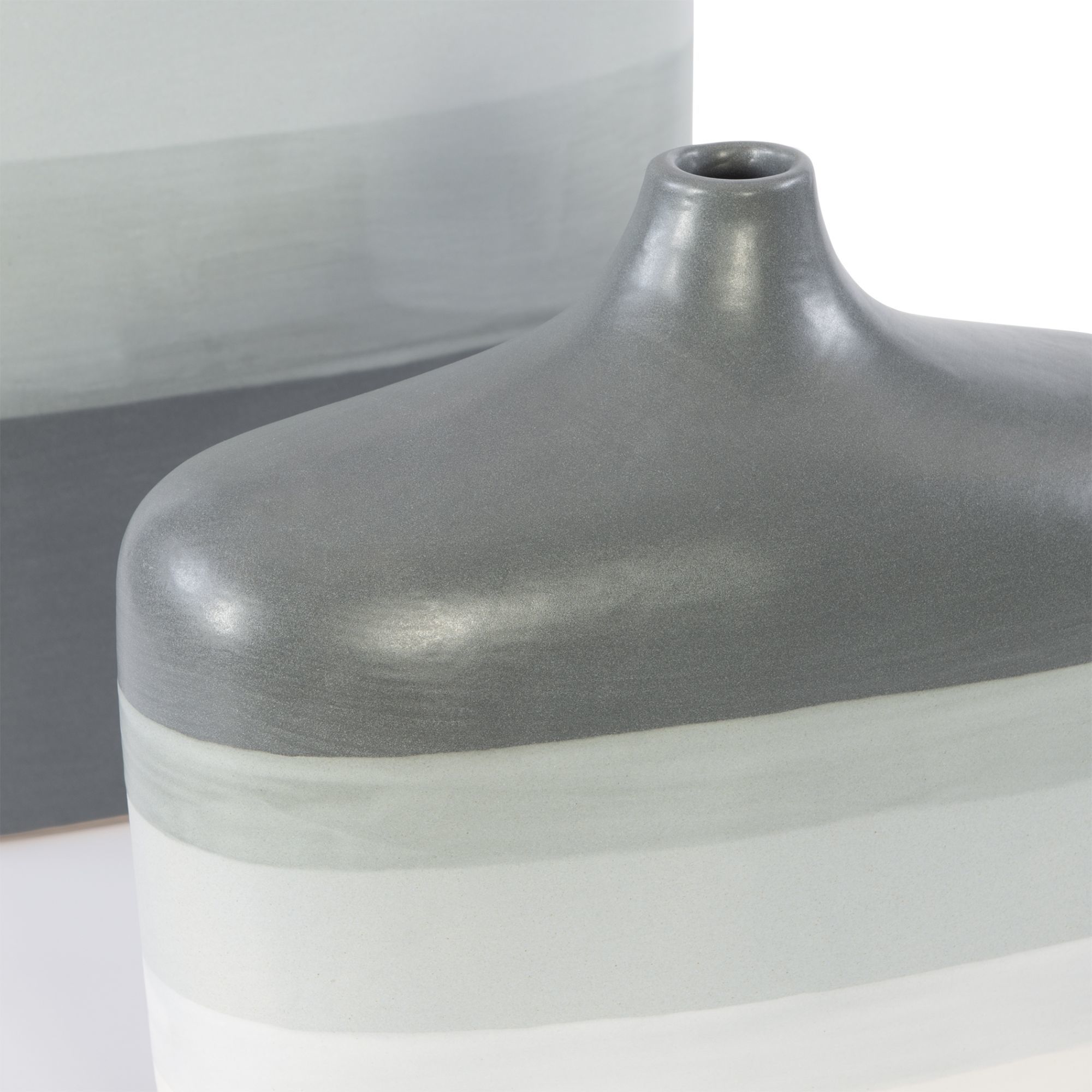 Uttermost Guevara Gray and White Earthenware Vases Set of 2 - #78F83 ...