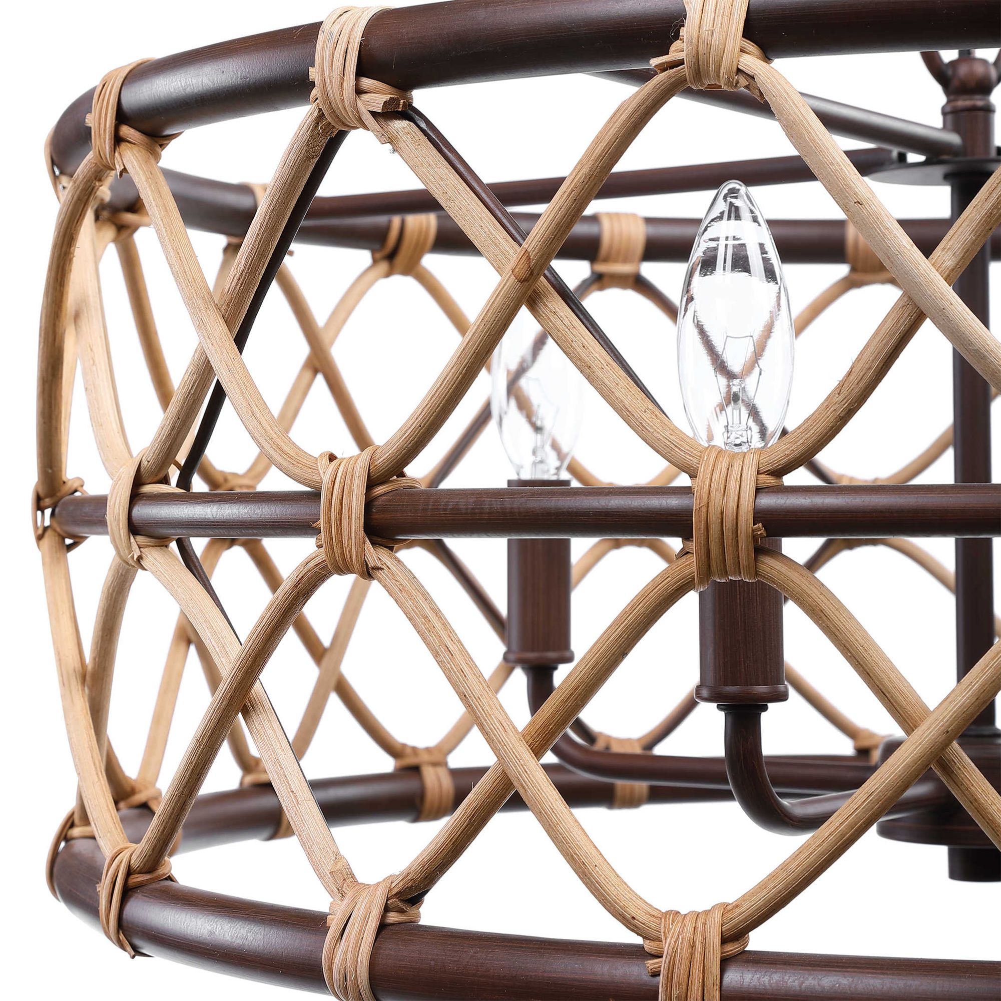 Uttermost Hilo Rattan 4-Light Pendant Light - #84X48 | Lamps Plus