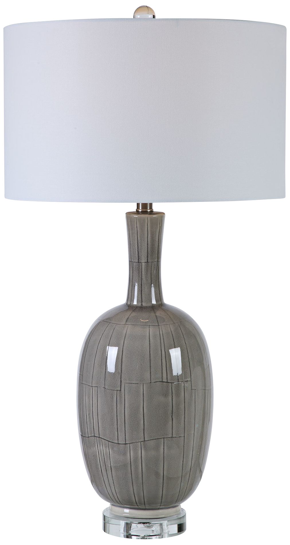 Uttermost LeAnna Light Gray Grid Textured Ceramic Table Lamp - #78T93 ...