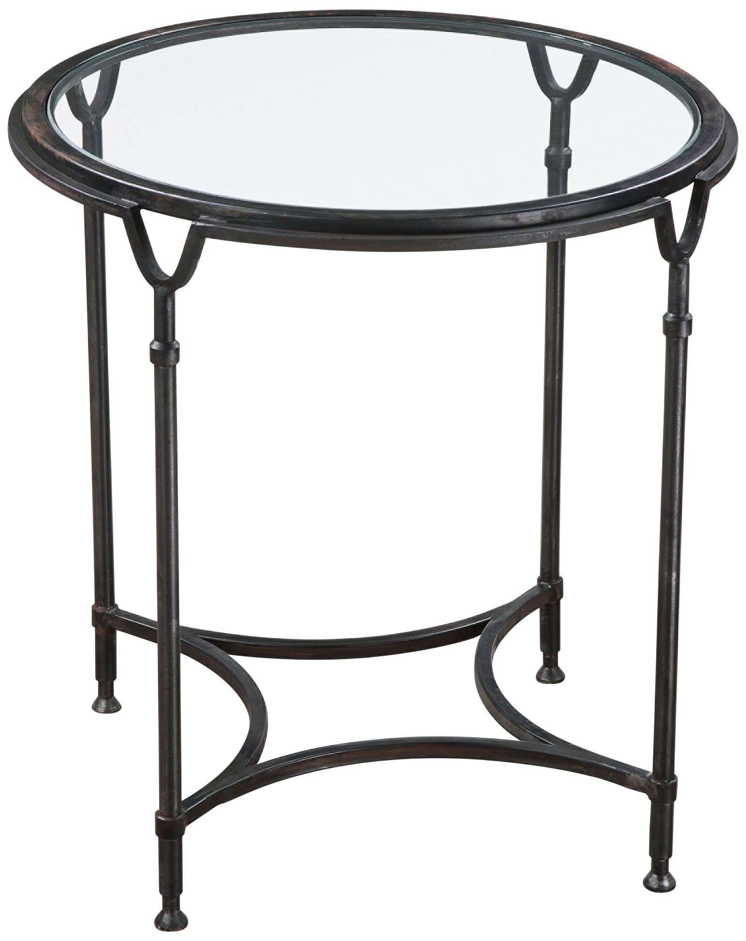 Uttermost Samson 24 1 2 Wide Black Metal Round Side Table 7W383 Lamps Plus