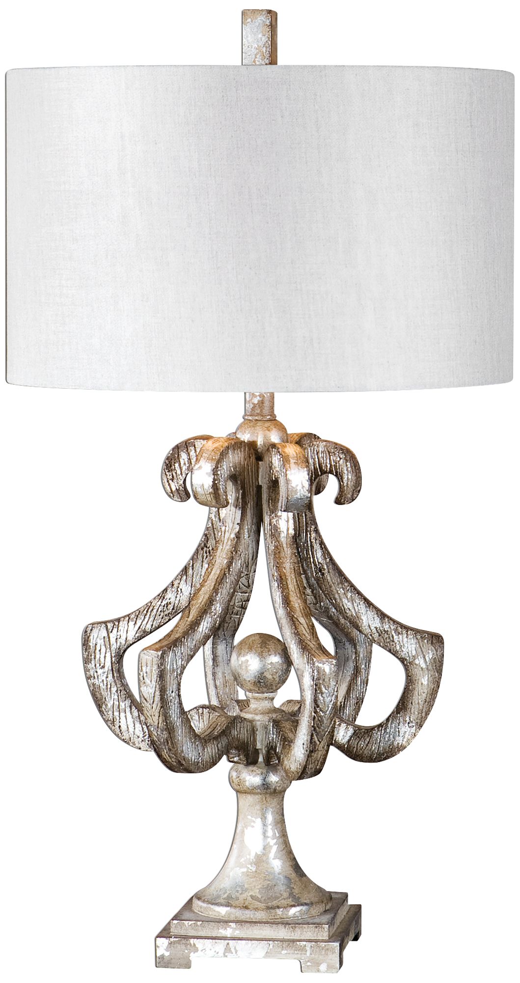 Uttermost Vinadio Distressed Silver Leaf Table Lamp - #8K085 | Lamps Plus