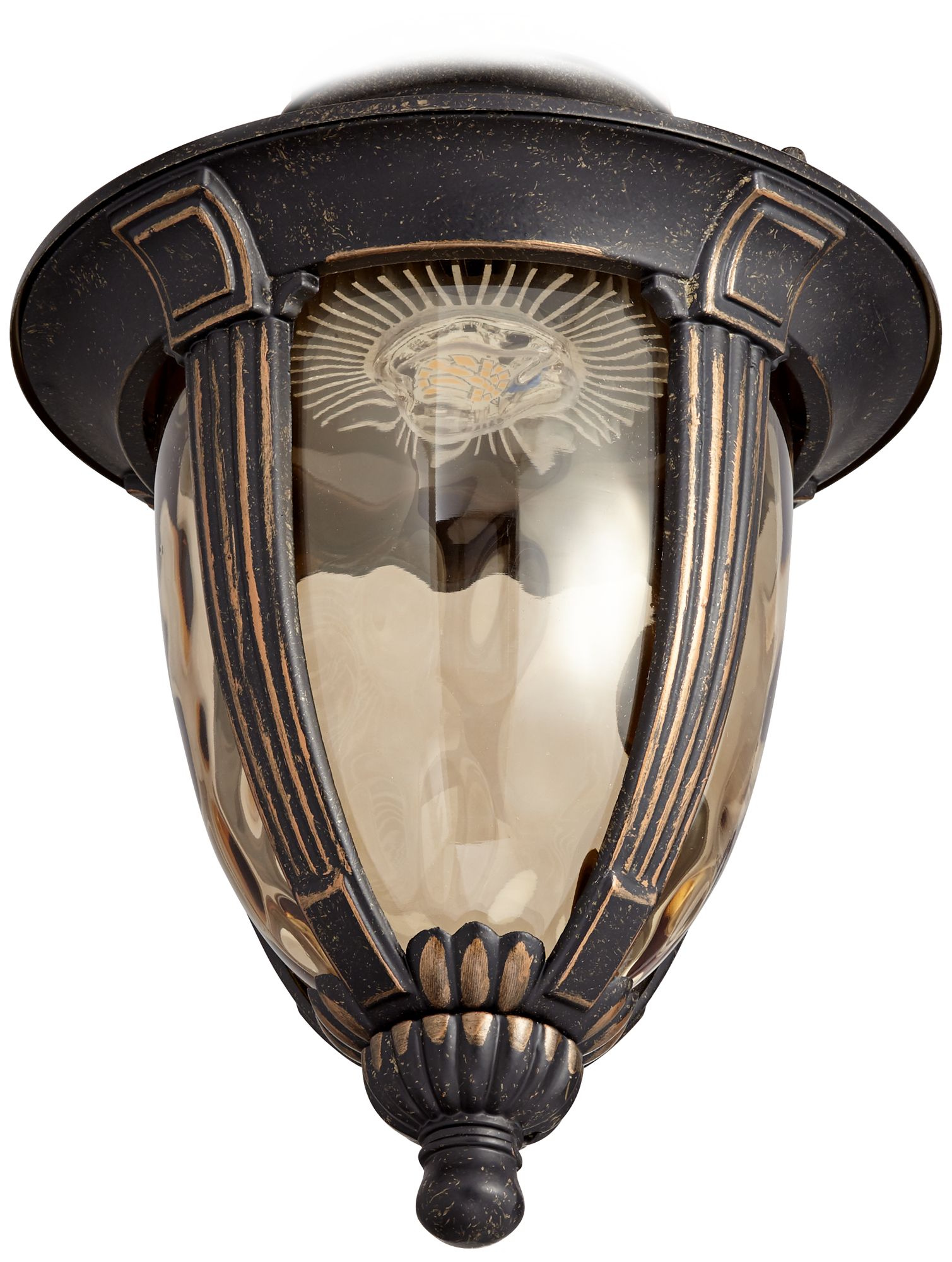 Veranda Bronze and Amber Glass LED Light Kit - #64W26 | Lamps Plus