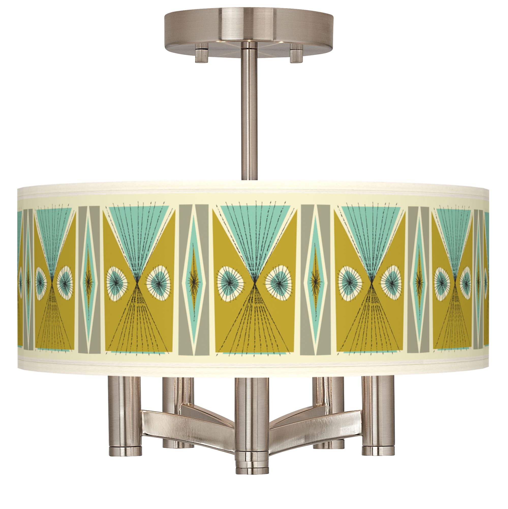 Vernaculis III Ava 5-Light Nickel Ceiling Light - #54T04 | Lamps Plus