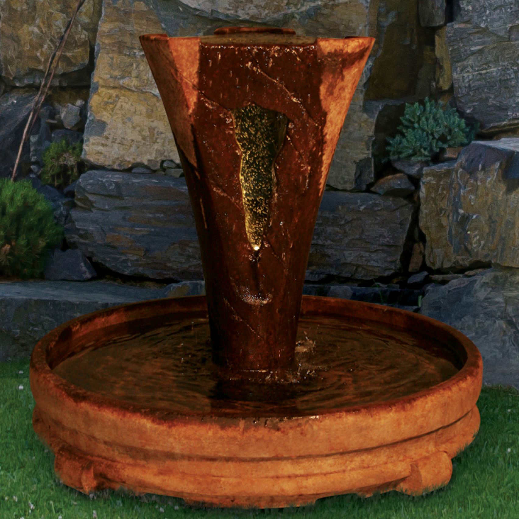 Vesuvio 45" High Relic Roho Outdoor Fountain with Light - #65H65 ...