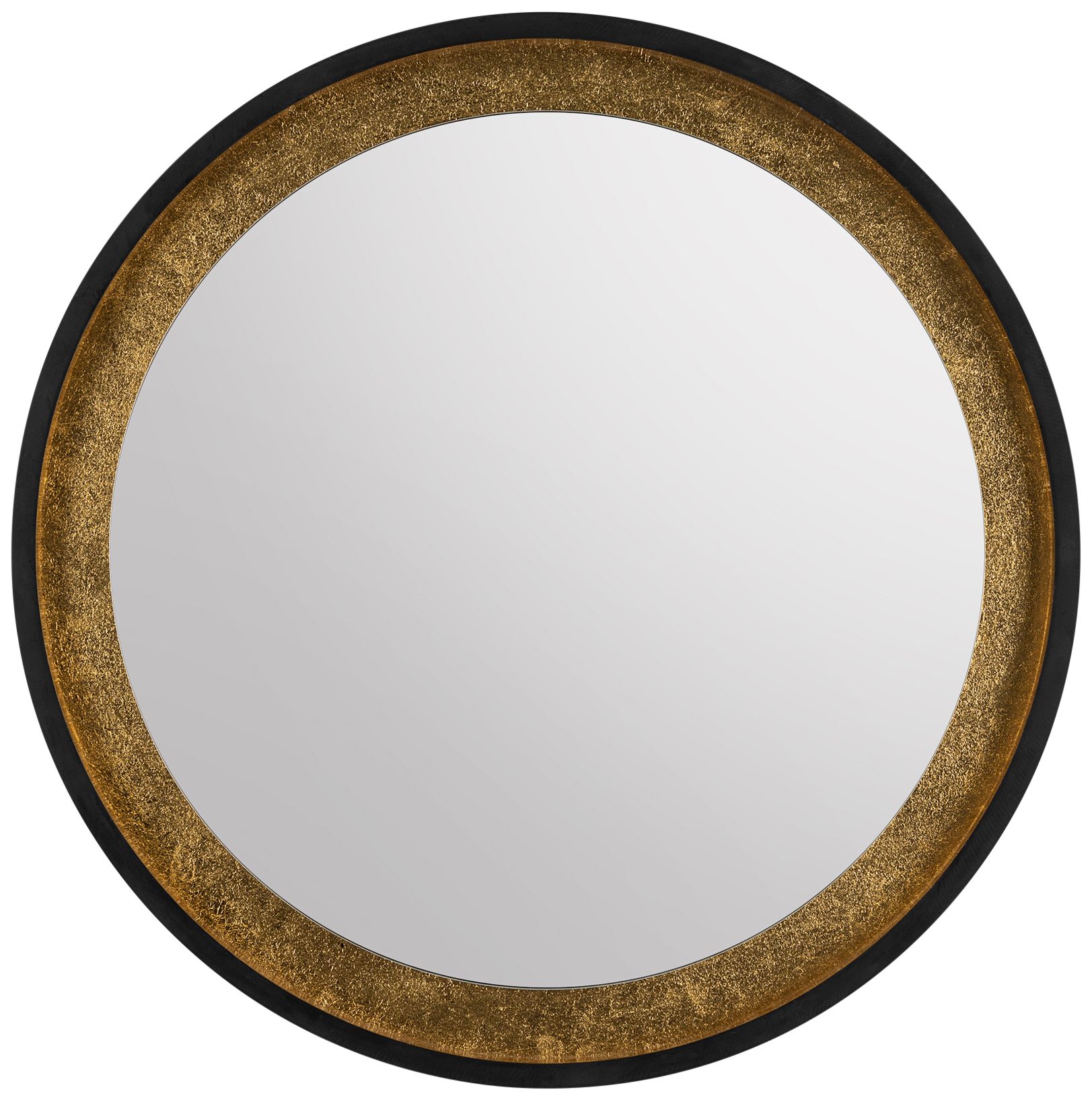 Vista 1 Gold Foil and Floating Black 30" Round Wall Mirror - #370G1 ...
