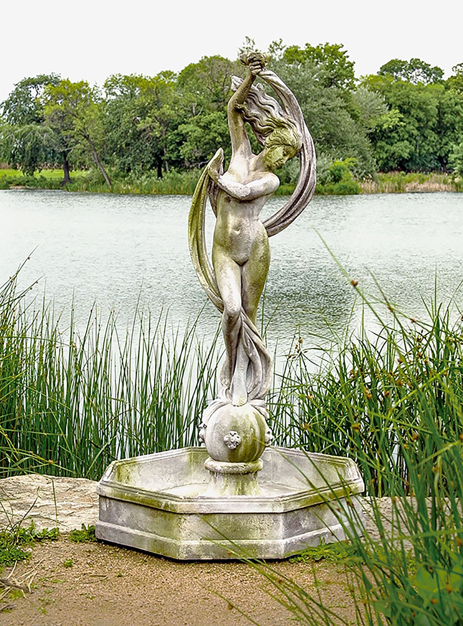 Water Venus 70" High White Moss Outdoor Fountain with Bowl - #76H27 ...