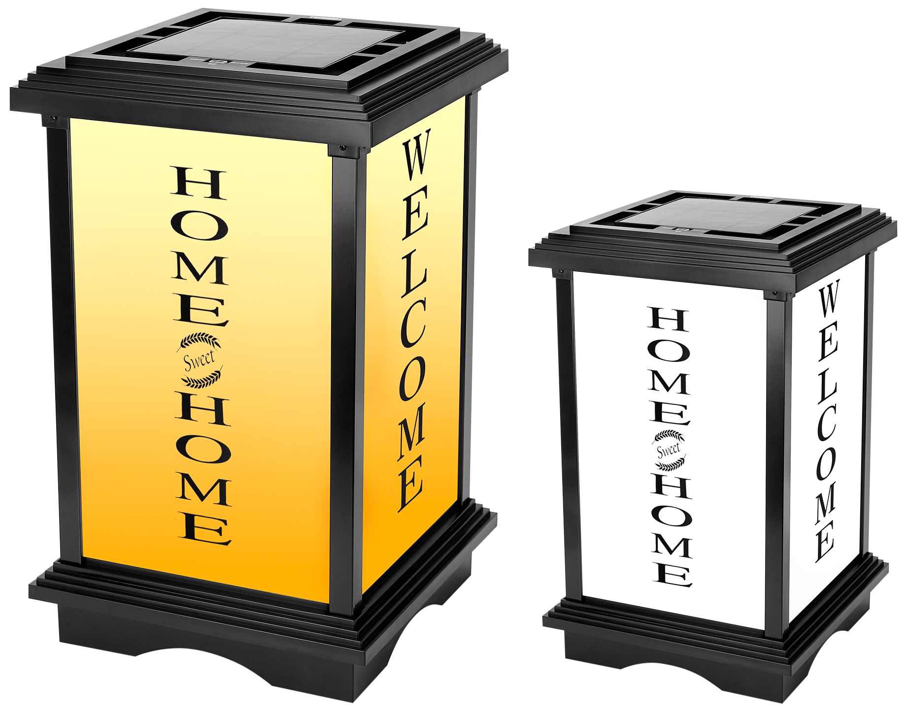 Welcome Home 15 1/2" High Black LED Lantern Light - #048N3 | Lamps Plus