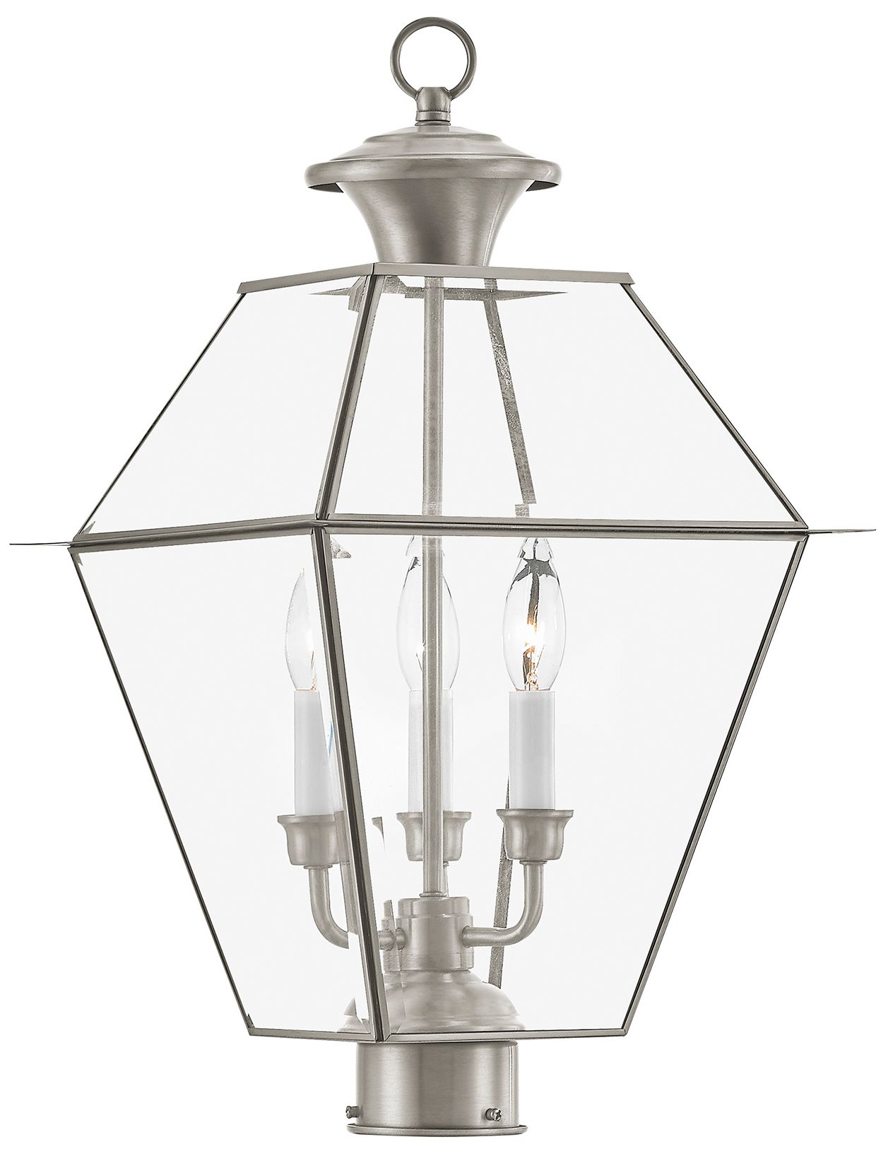 Livex Westover 22" High Black and Clear Glass Traditional Post Light ...