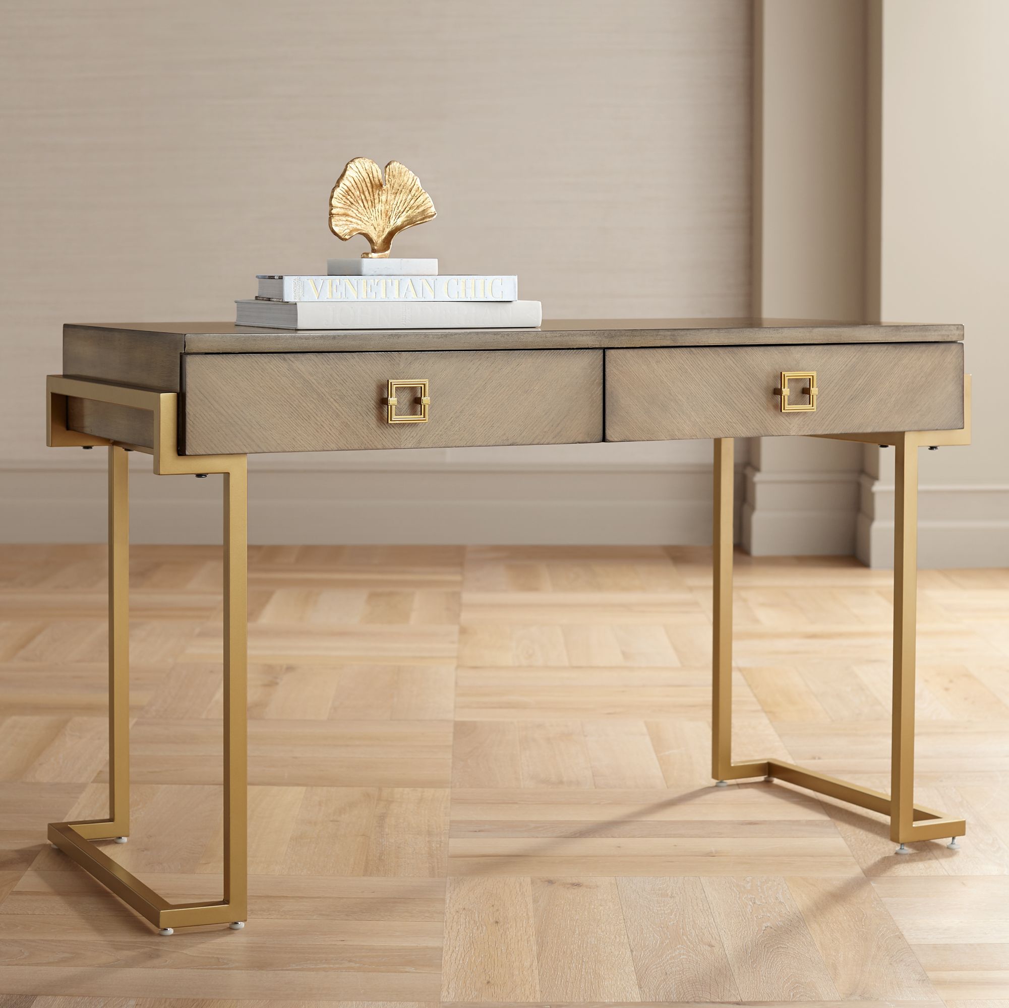 Gold and glass writing desk store