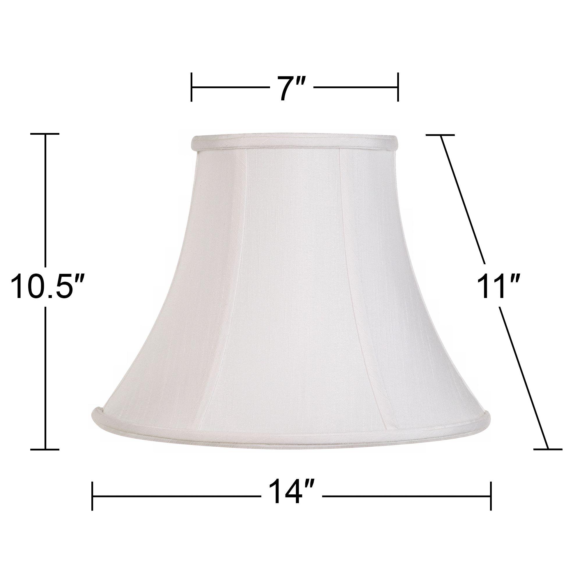 White Fabric Set of 2 Bell Lamp Shades 7x14x11 (Spider) - #983G3 ...