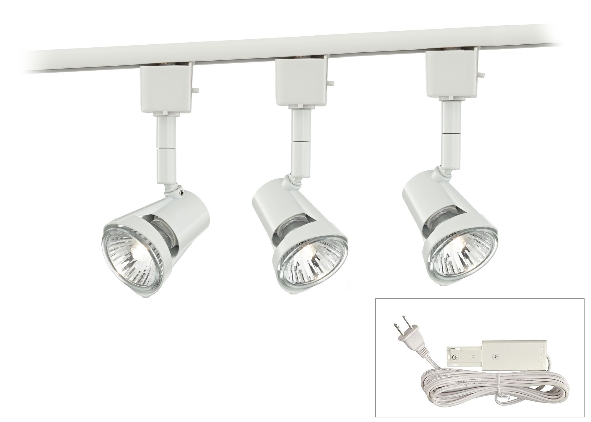 White GU10 50-Watt Halogen Track Light Head Kit - #57T32 | Lamps Plus