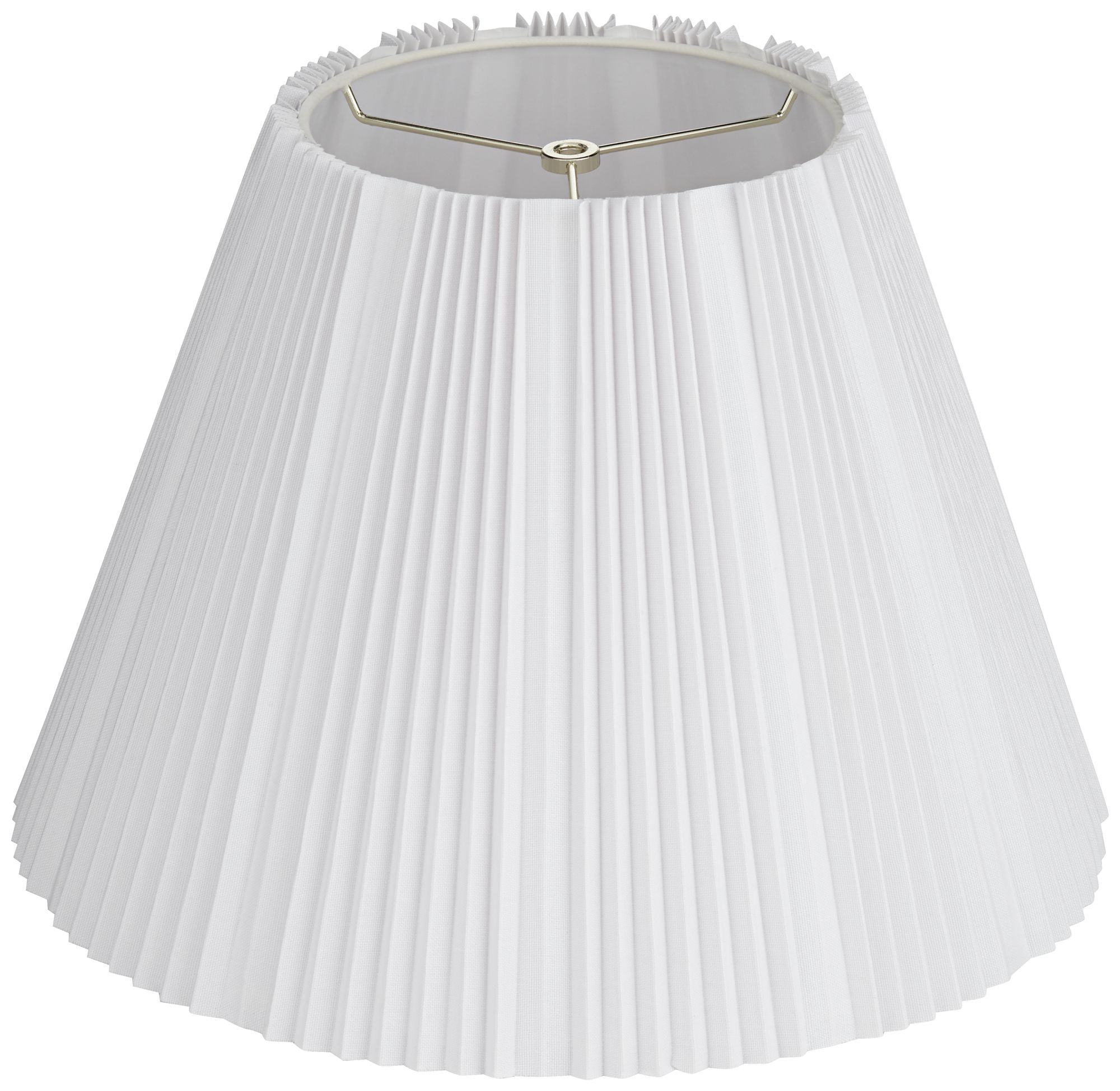 White Linen Empire Knife Pleated Lamp Shade 9x17x12.25 (Spider ...