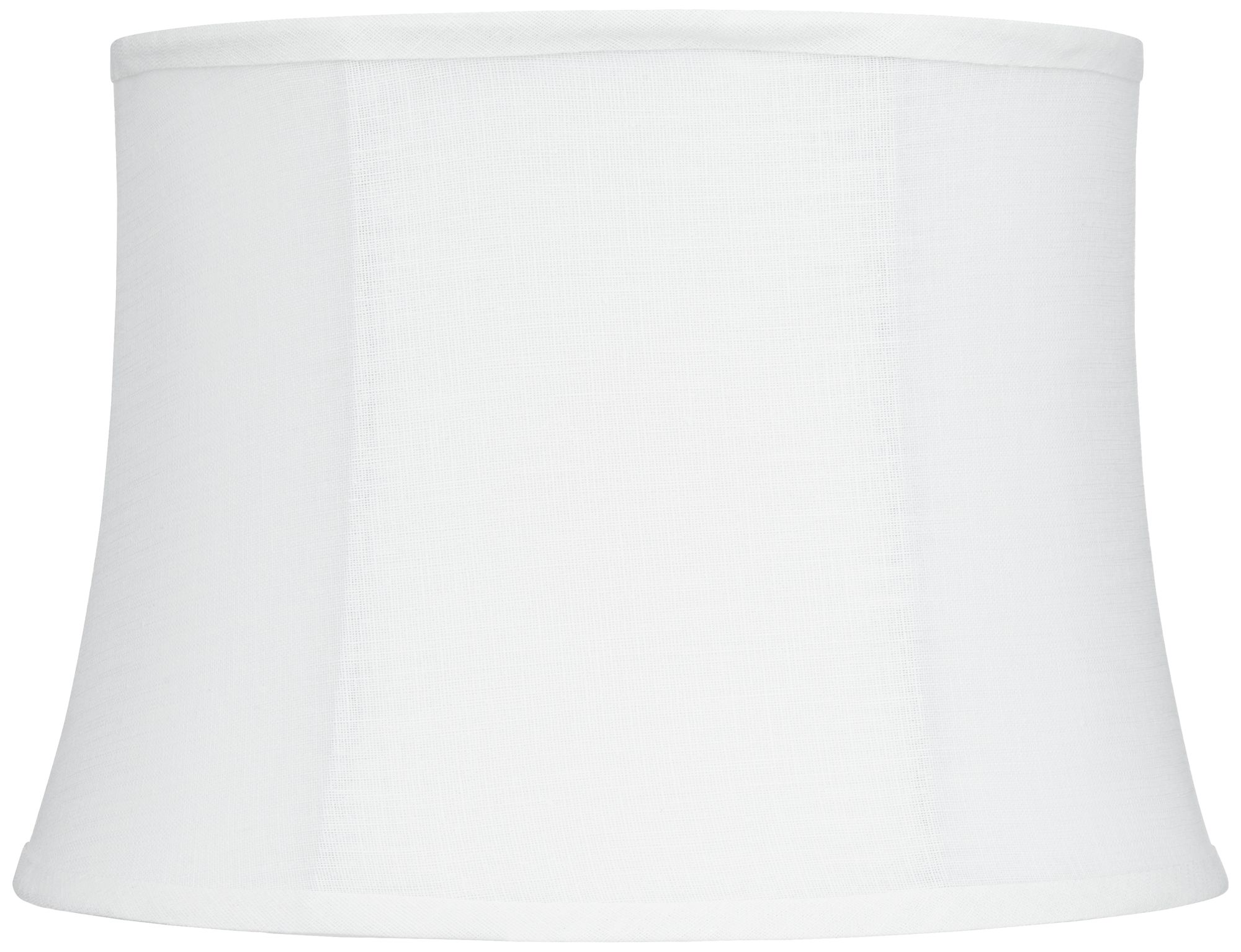 White Linen Pinched Drum Lamp Shade 12x14x10x10 (Spider) - #412X4 ...