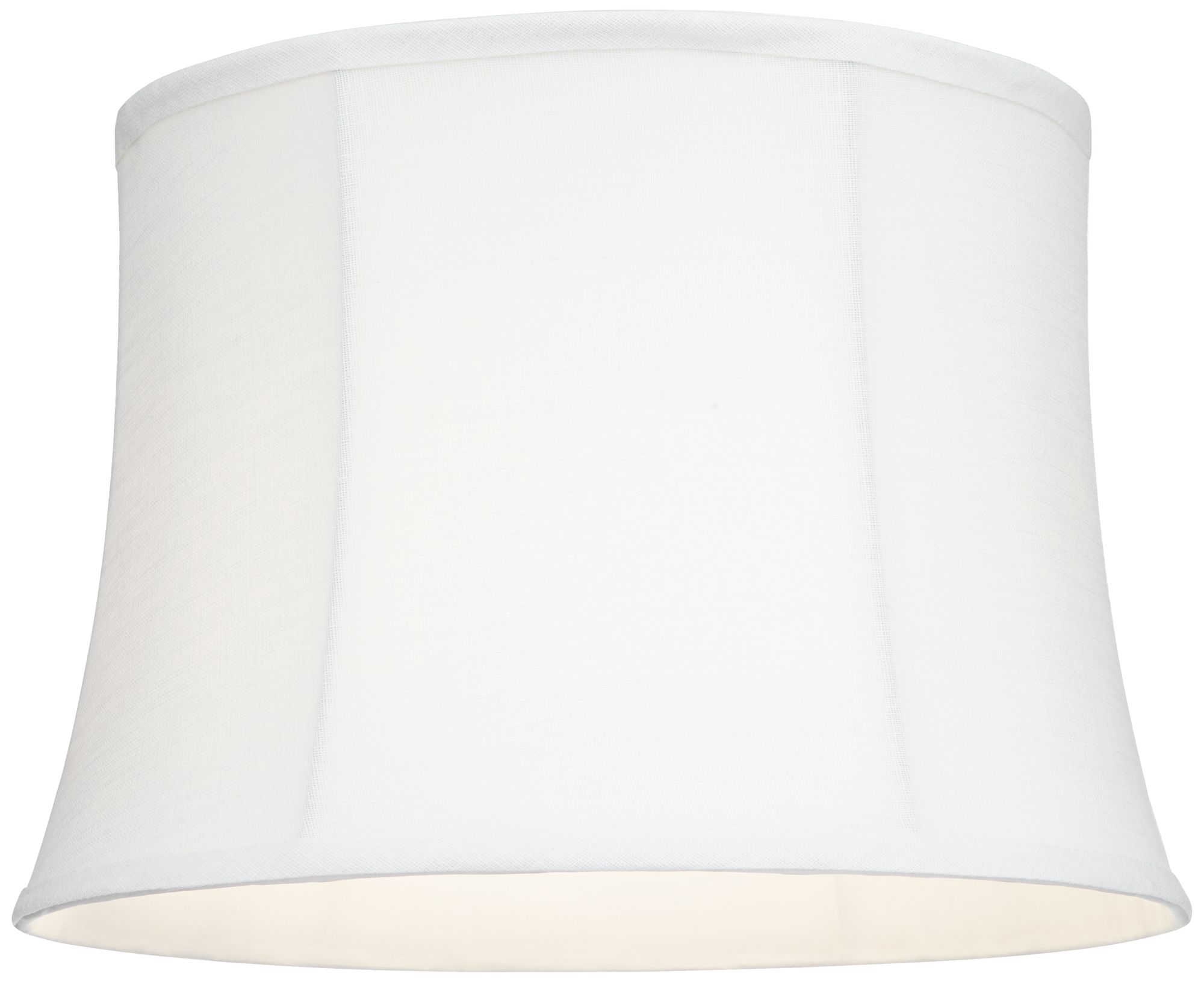 White Linen Pinched Drum Lamp Shade 12x14x10x10 (Spider) - #412X4 ...