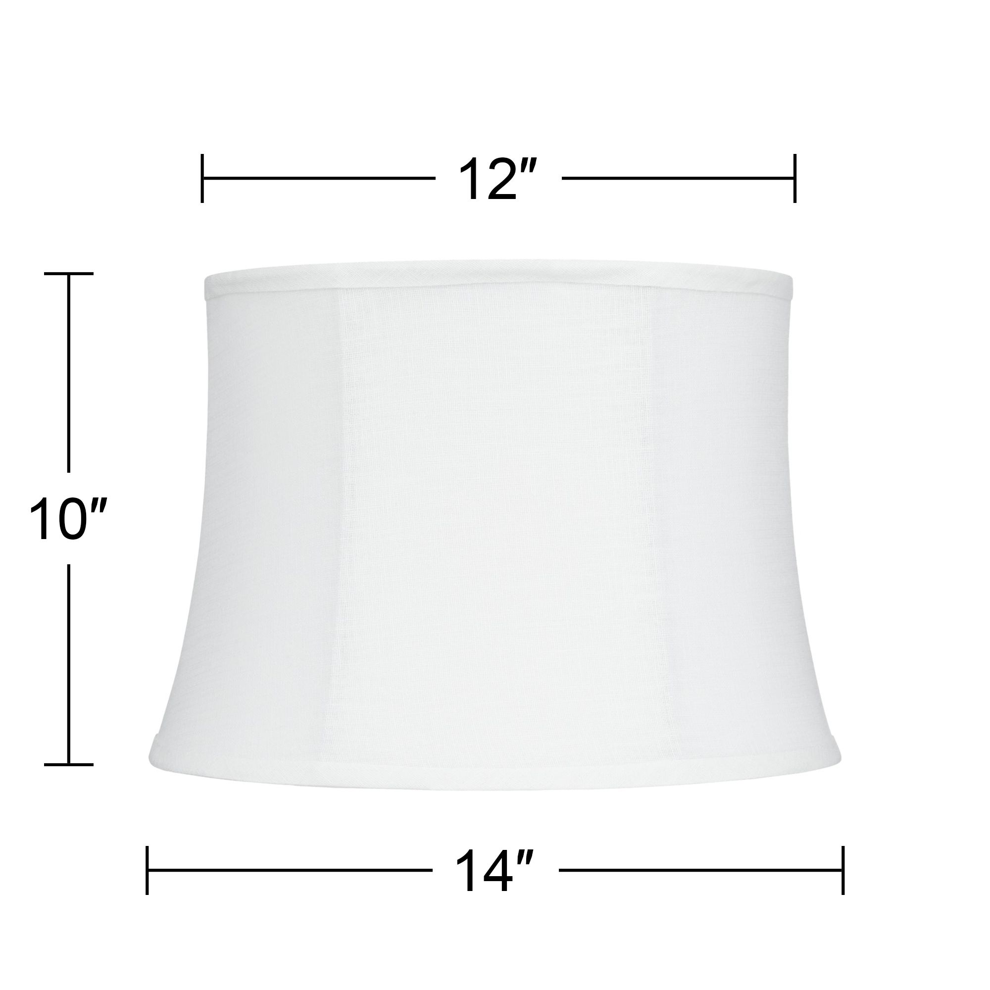 White Linen Pinched Drum Lamp Shade 12x14x10x10 (Spider) - #412X4 ...