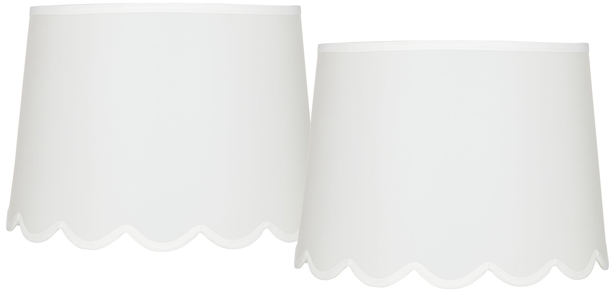 White Scalloped Lamp Shades