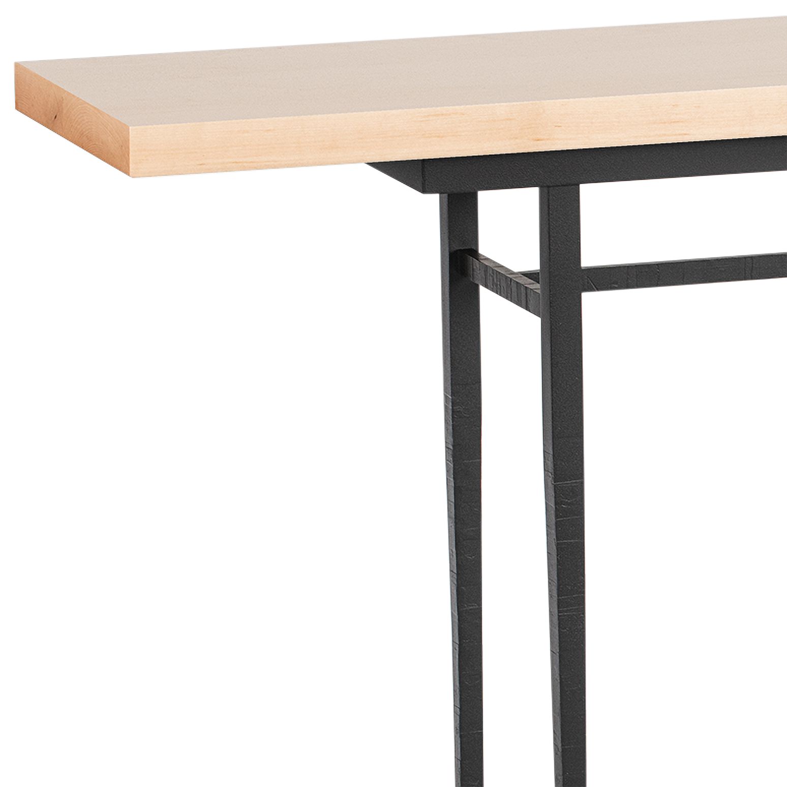 Wick 60" Wide Black Console Table with Natural Table Top - #086K1 ...