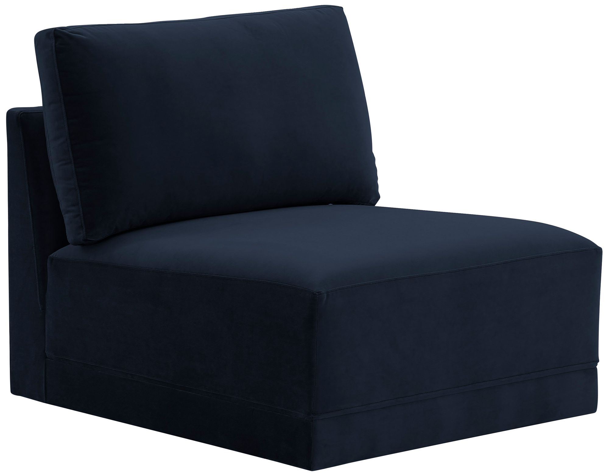 Willow Modular Navy Velvet Fabric Armless Chair - #313X2 | Lamps Plus