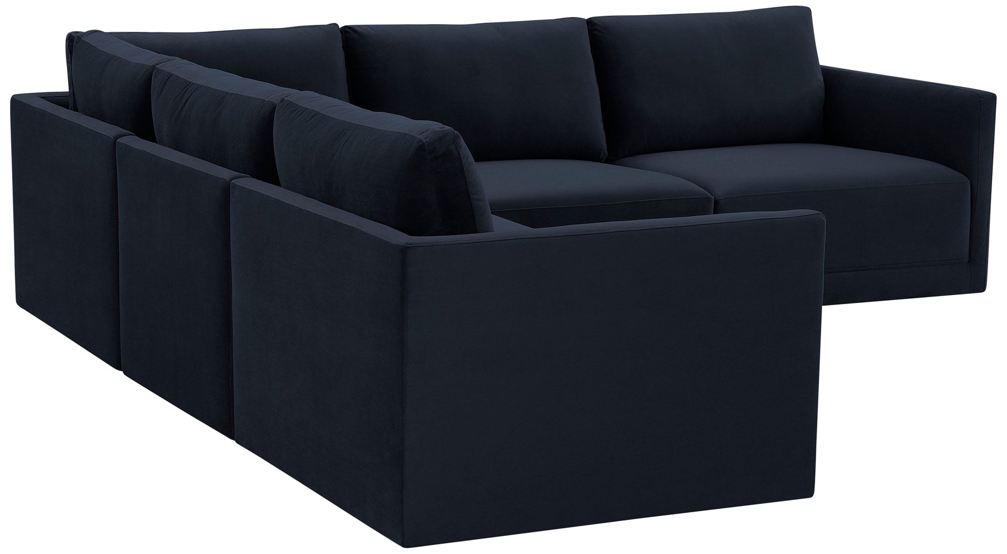 Willow Modular Navy Velvet Fabric L-Sectional - #340X2 | Lamps Plus
