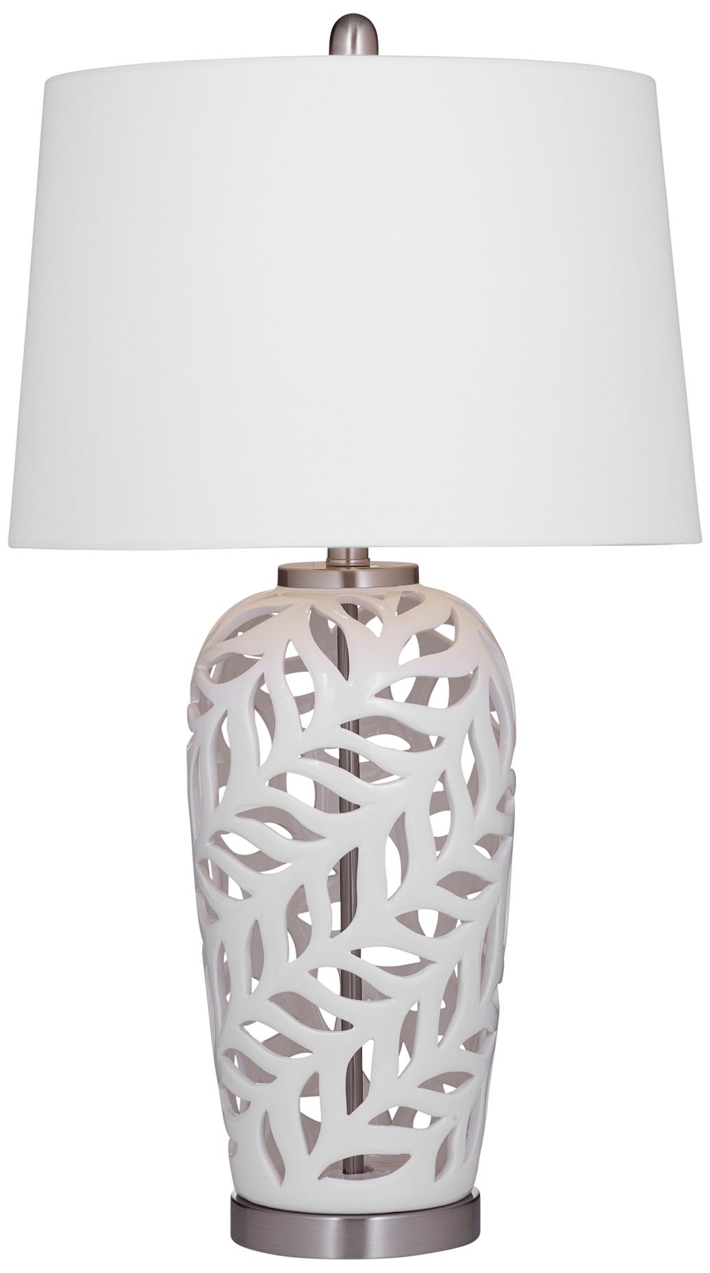 Willow White Foliage Ceramic Table Lamp - #310E0 | Lamps Plus