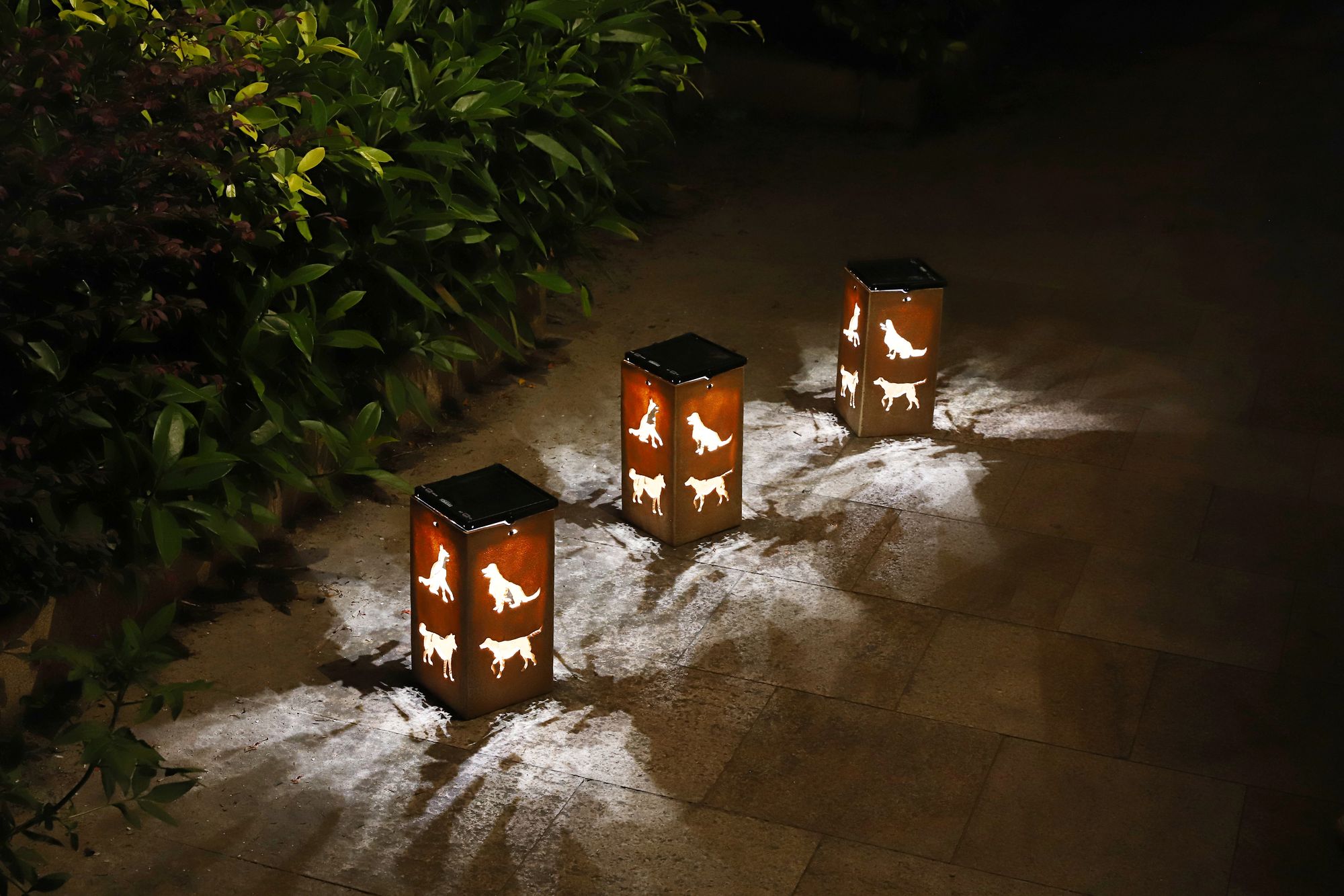 Woofer 10 3/4"H Tan Dog Cut-Out Solar Portable Lantern - #967P3 | Lamps ...