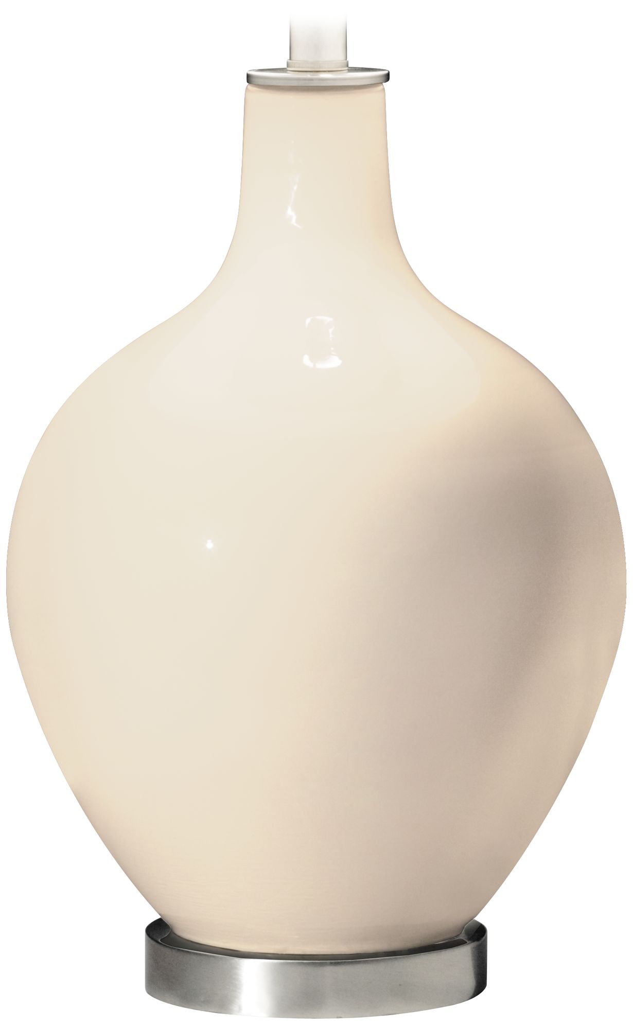 Steamed Milk Double Sheer Silver Shade Ovo Table Lamp - #17K06 | Lamps Plus