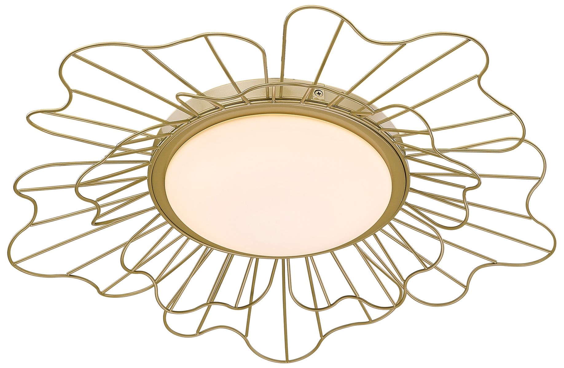 Yasmin 23 5/8" Wide Light Olympic Gold LED Flush Mount With Opal Glass ...