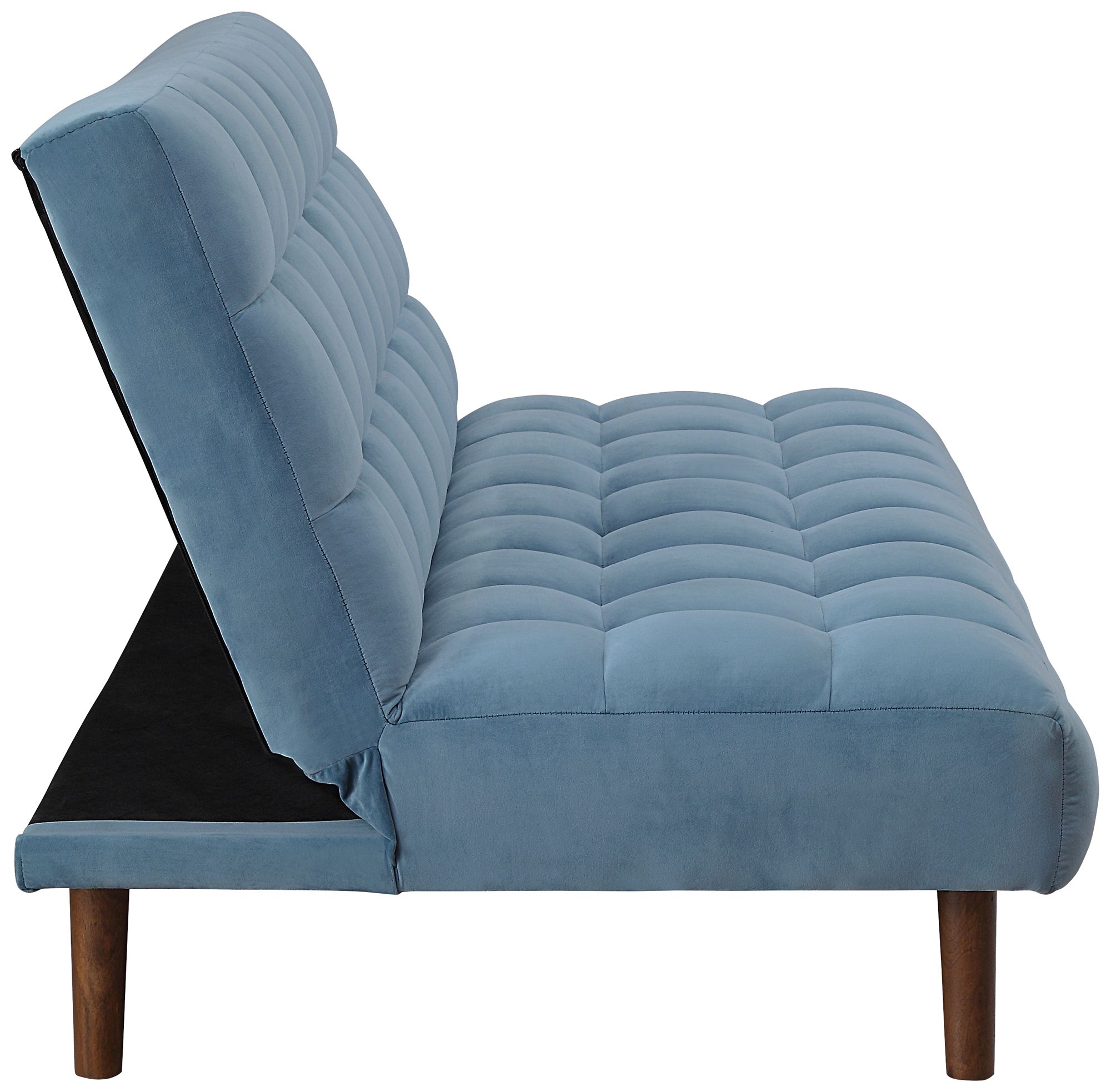 Yolandi 76" Wide Teal Velvet Tufted Futon - #516Y0 | Lamps Plus