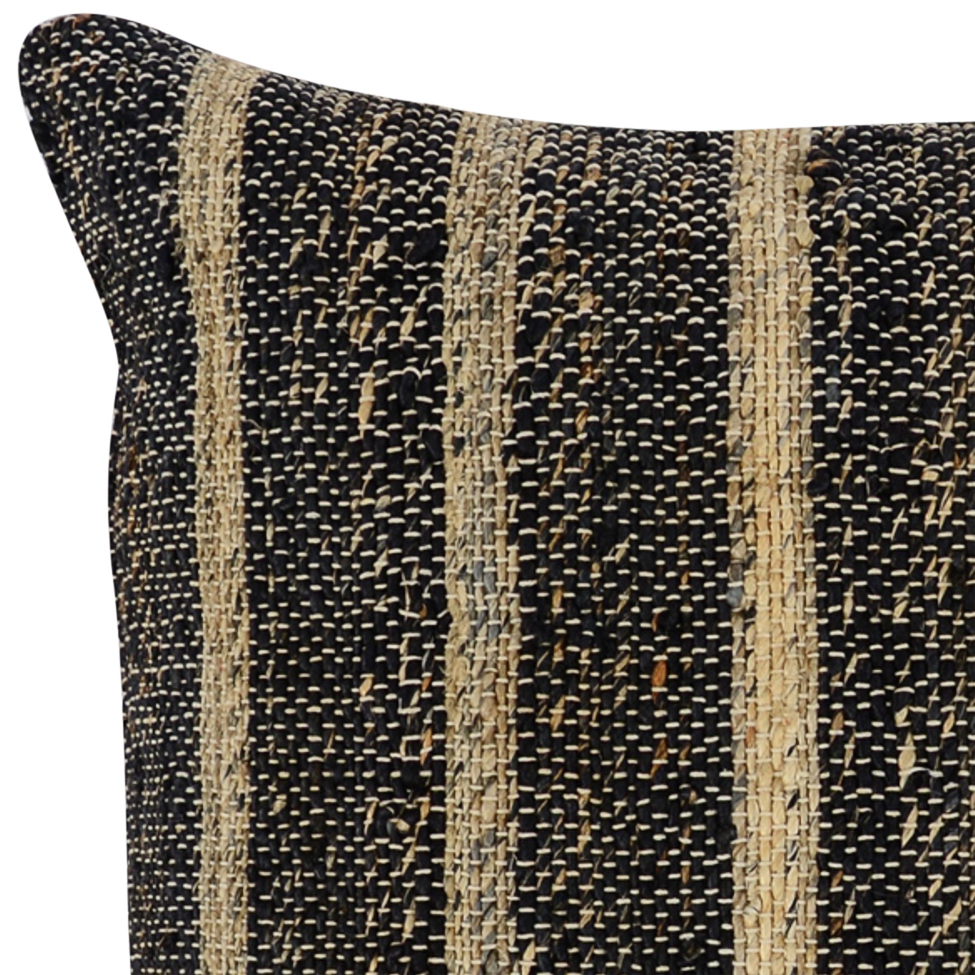 Zane 22" Square Black and Beige Decorative Throw Pillow - #93P31 ...