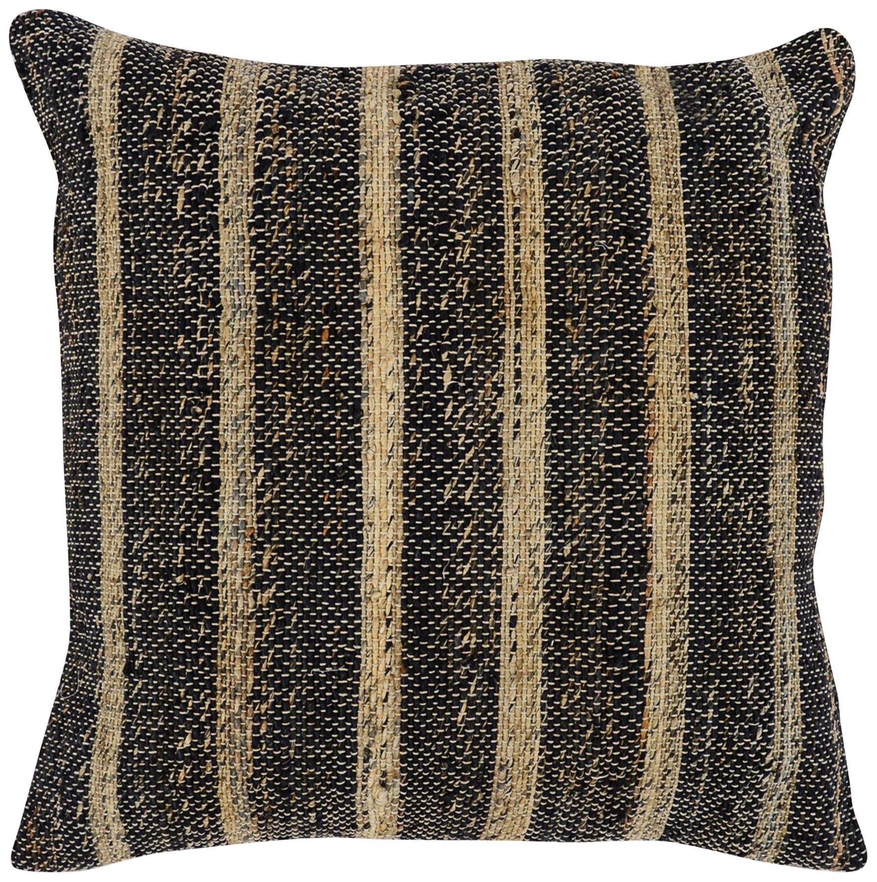 Zane 22" Square Black and Beige Decorative Throw Pillow - #93P31 ...