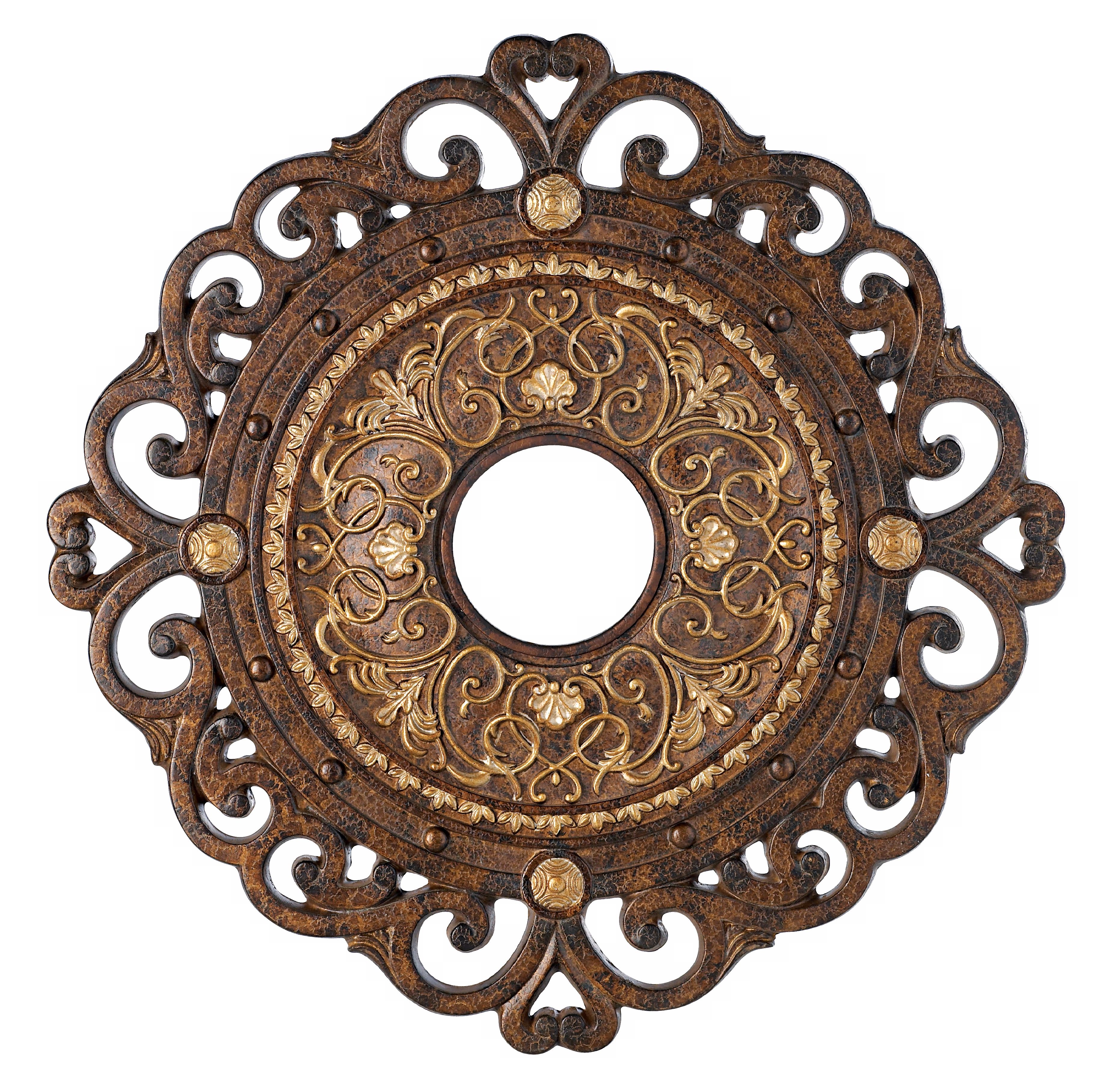 Zaragoza Golden Bronze 24" Wide Ceiling Medallion - #63122 | Lamps Plus