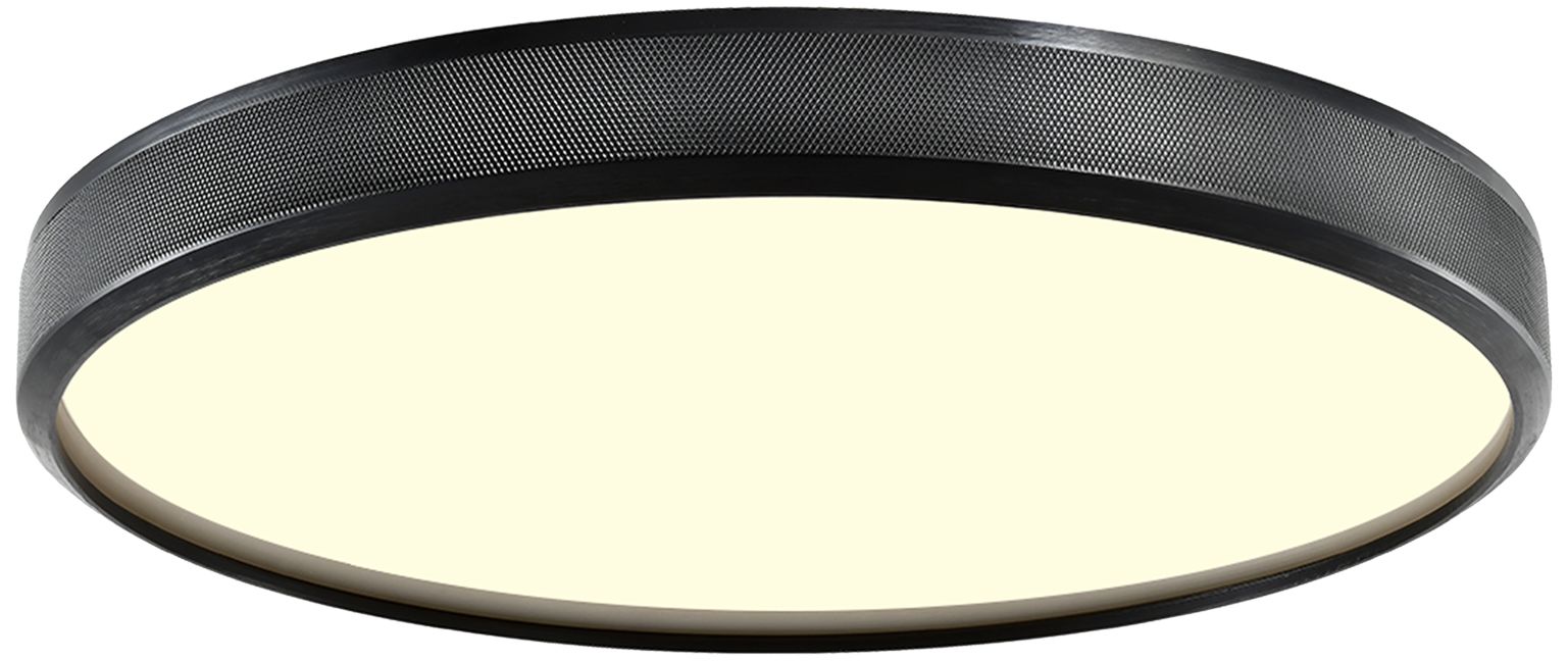 Zigrina 12" LED 3CCT Luxury Braided Black Knurl Ceiling Flush Mount Li ...