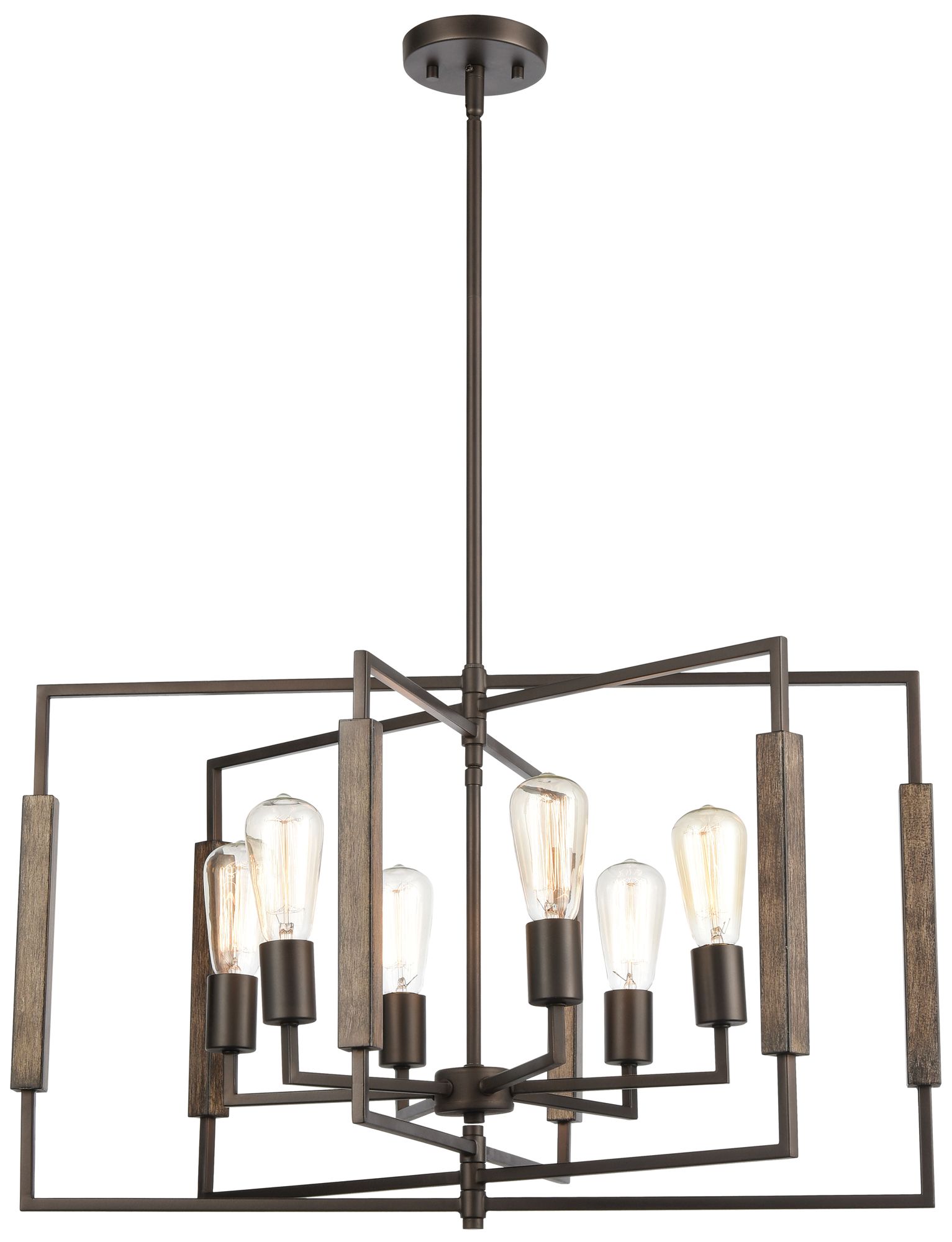Zinger 28" Wide 6-Light Chandelier - Oil Rubbed Bronze - #533H7 | Lamps ...
