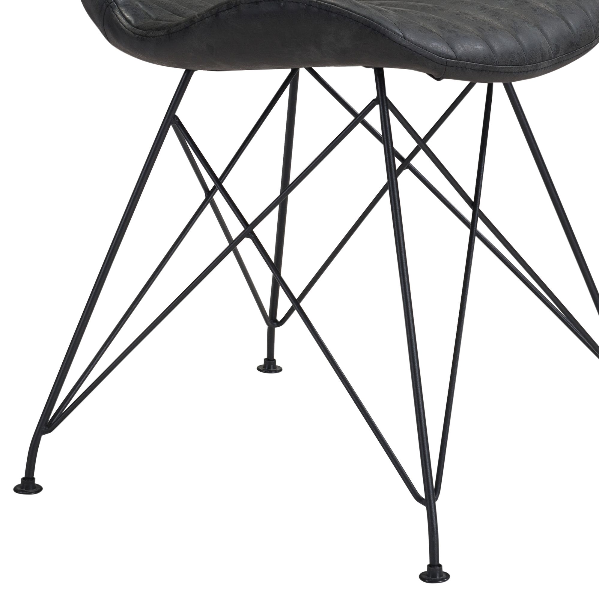 Zuo Gabby Vintage Black Faux Leather Dining Chairs Set of 2 - #551H1 ...