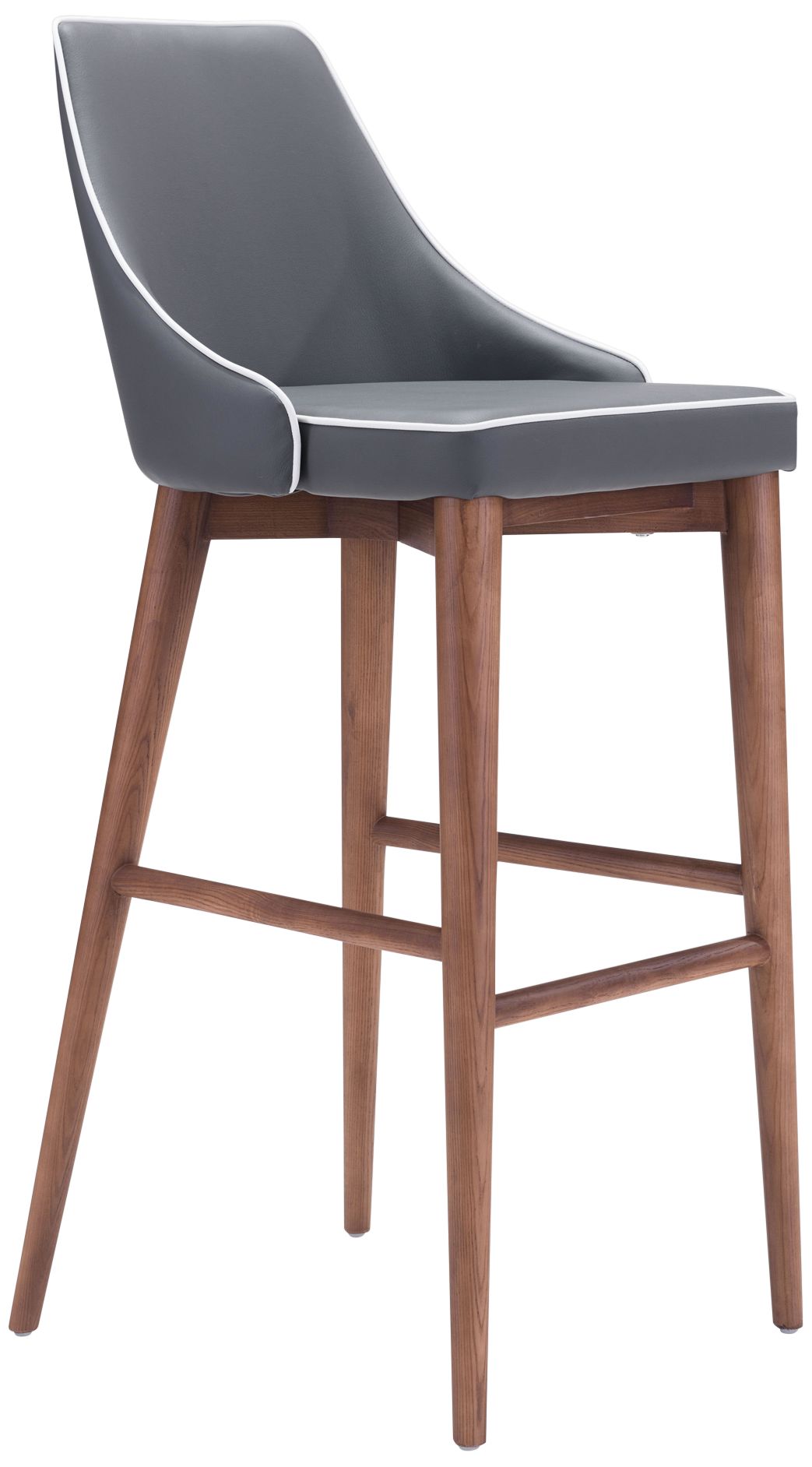 Zuo Moor 30" Dark Gray Faux Leather Wing Back Modern Bar Stool - #99H87 ...