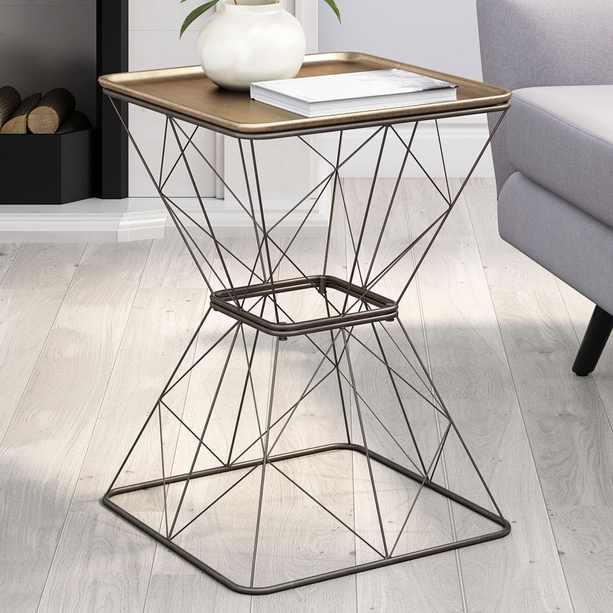 Zuo Timothy 15 3/4" Wide Gold Side Table - #236X1 | Lamps Plus