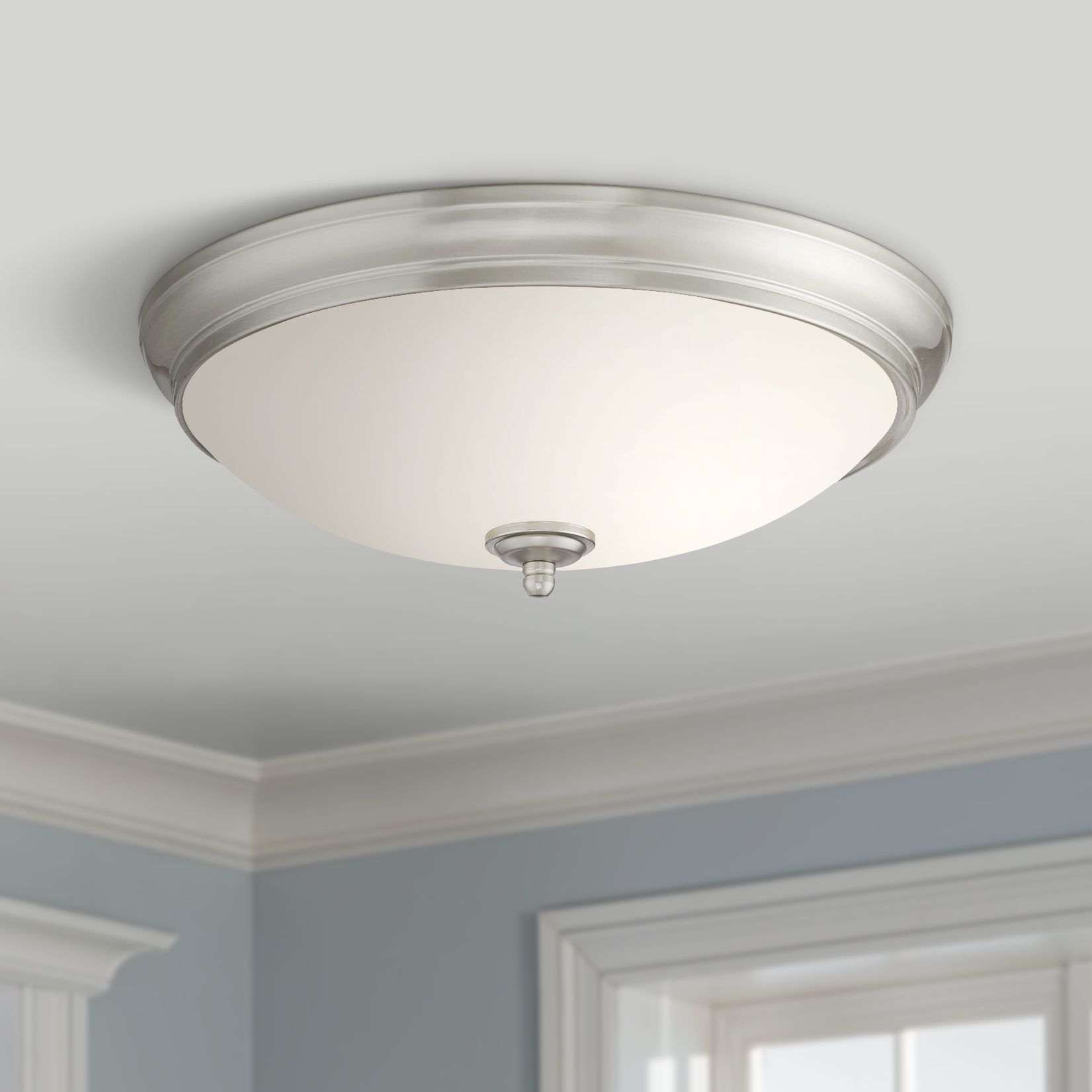 Melana 13" Wide Brushed Nickel LED Ceiling Light - #13H35 | Lamps Plus